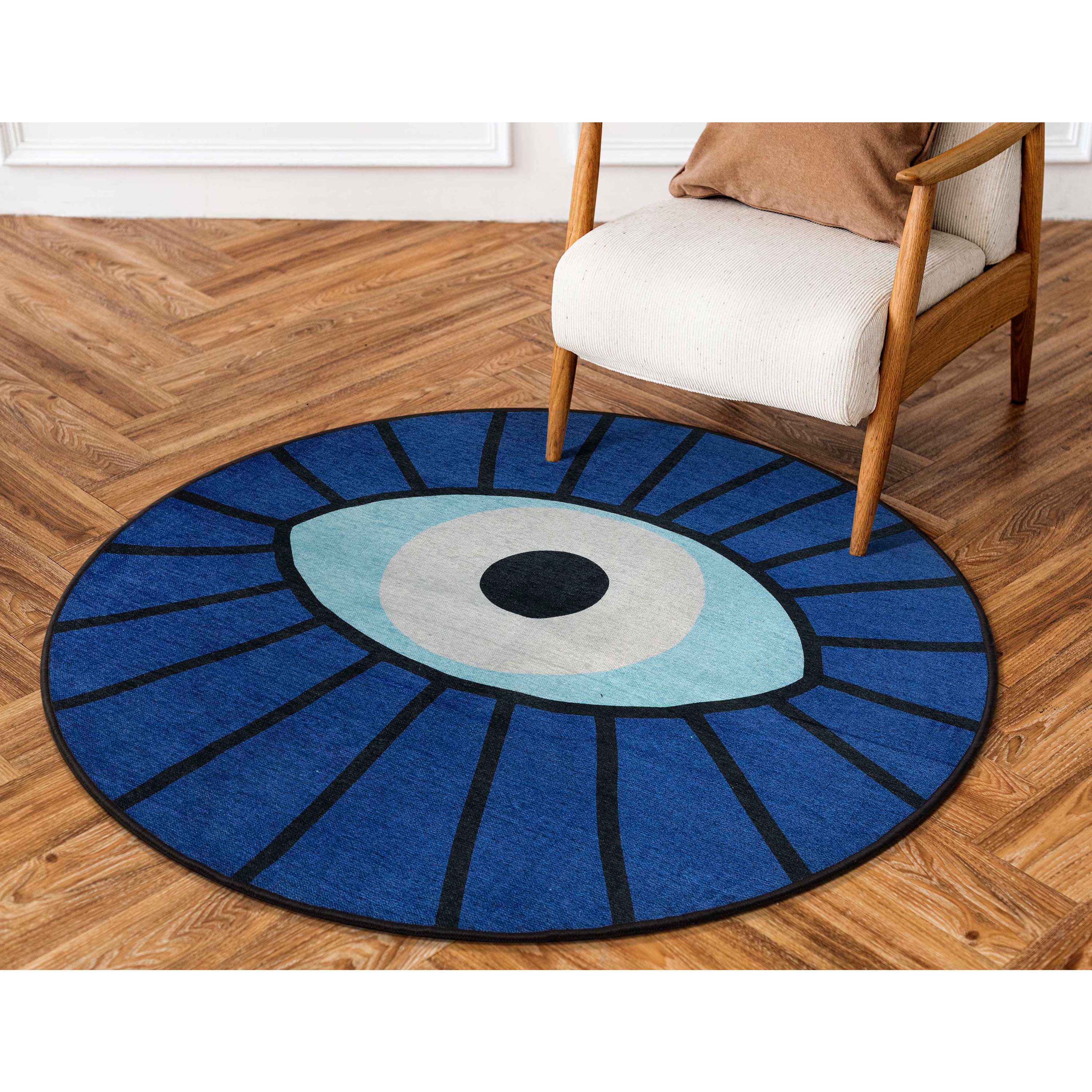 Free Shipping! Well Woven Apollo Evil Eye Modern Novelty Blue 5'3 ...