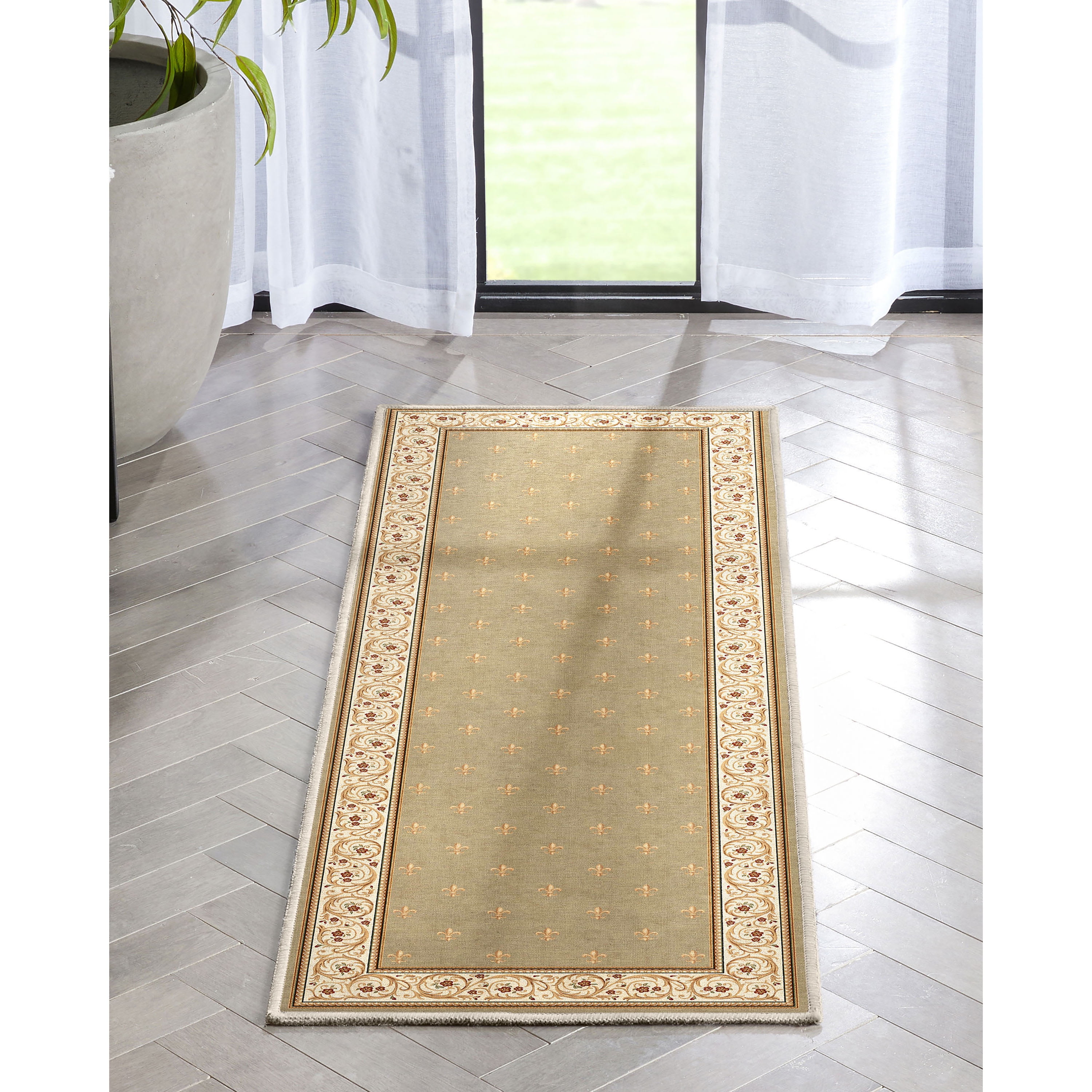 Well Woven Apollo Flatwoven Fleur De Lis Light Green 2' x 5' Runner Rug ...