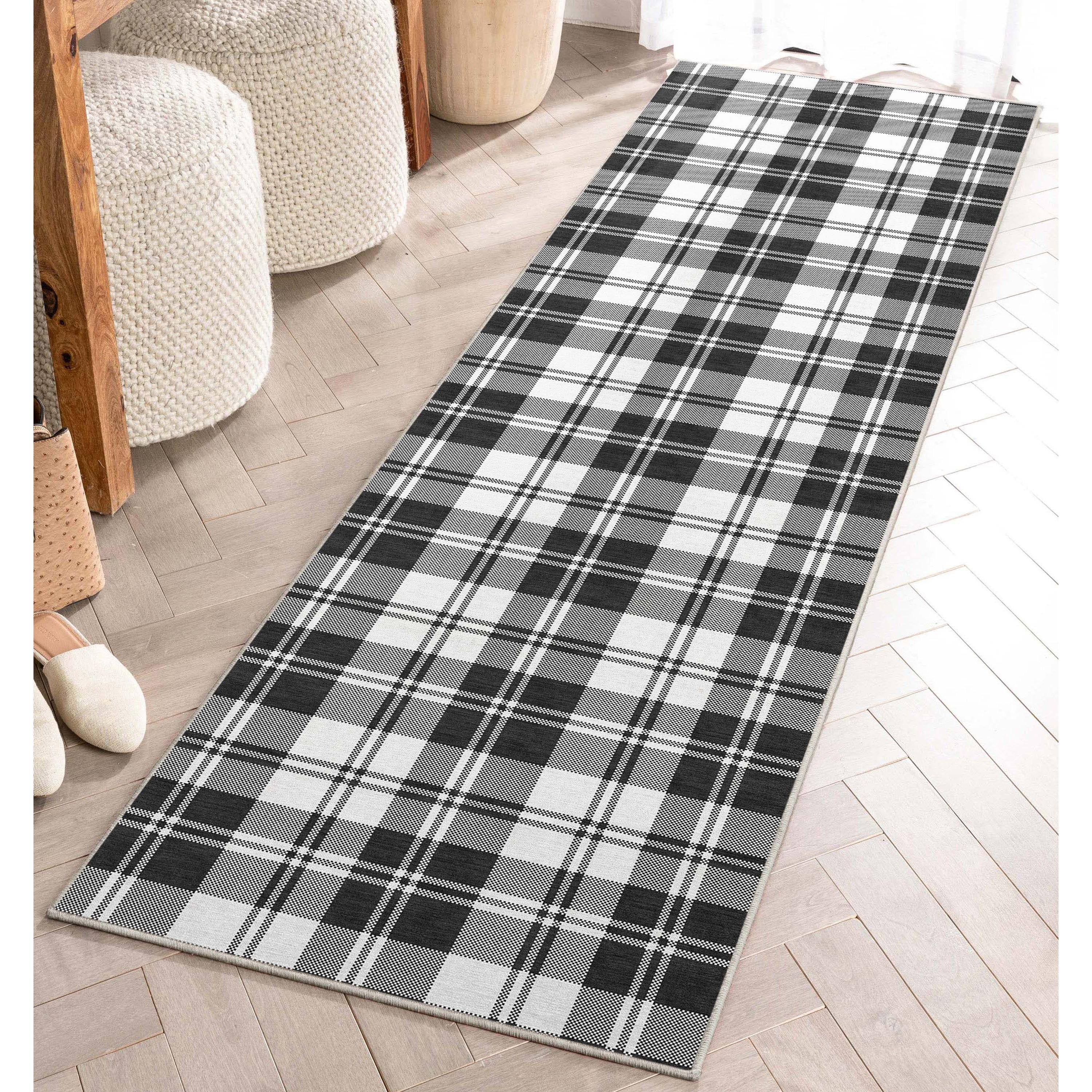 Well Woven Apollo Plaid Runner Rug 23 x 73 Resistant - Walmart.com