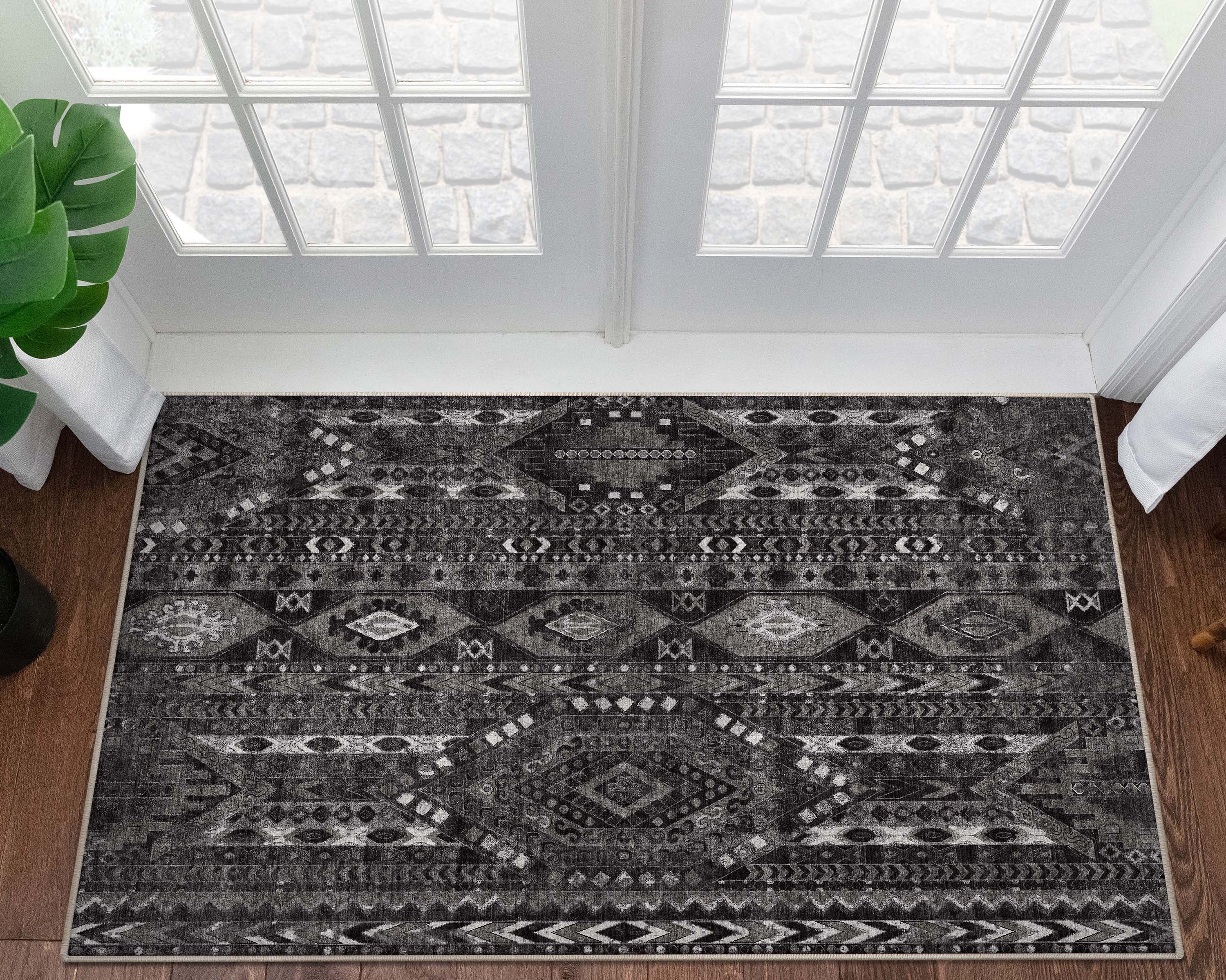 Well Woven Apollo Rodeo Medallion Tribal Black Grey Area Rug - Walmart.com