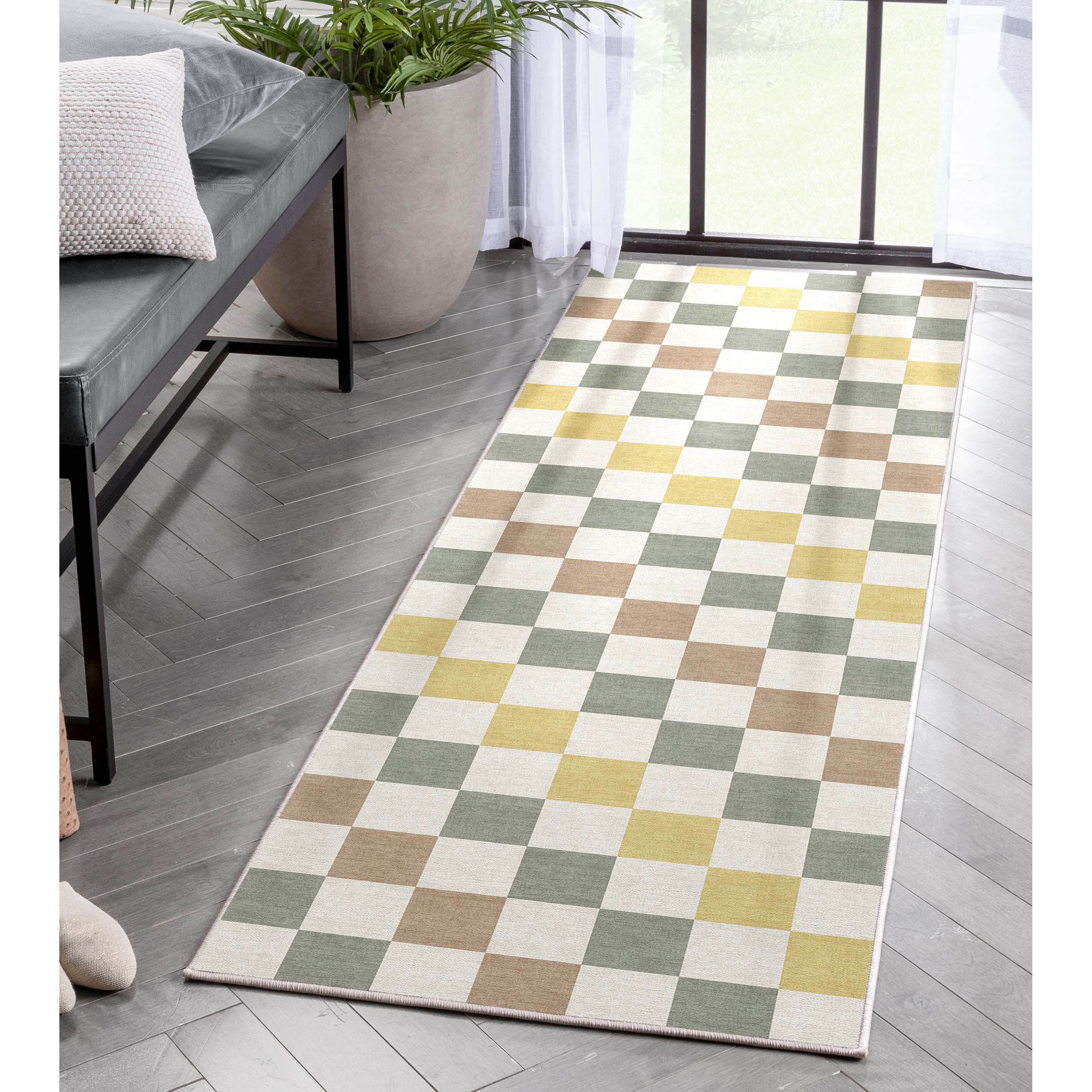 Well Woven Apollo Square Modern Geometric Multi Flat Pile Easy to Clean ...