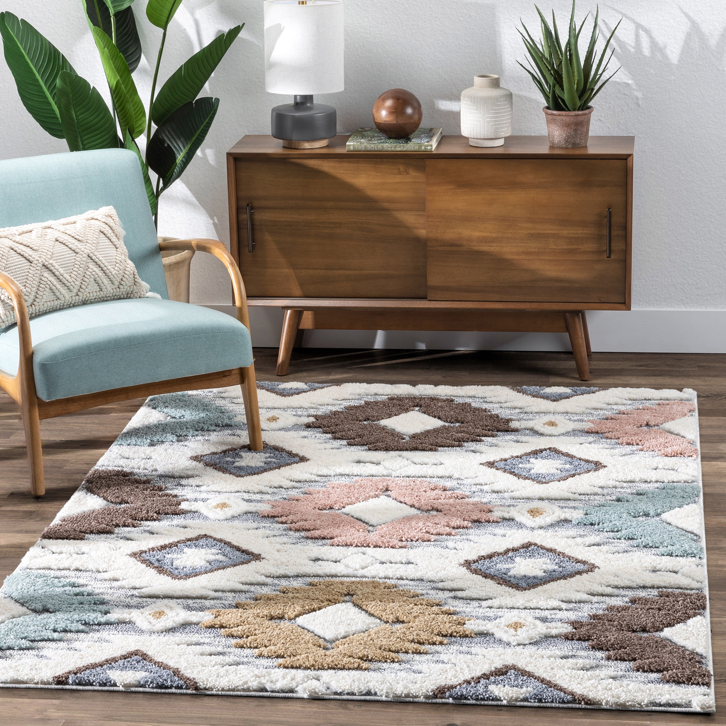 Well Woven Ares Modern Diamond Multi Soft Tones Tribal Southwestern ...