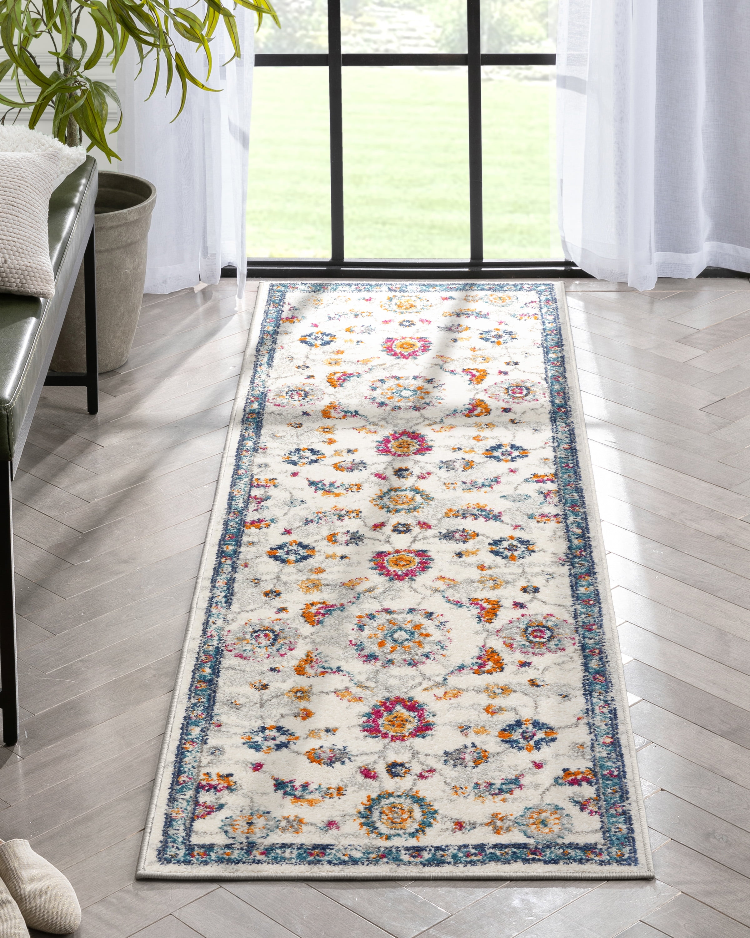 Well Woven Arlette Light Blue & Ivory Runner Rug 2'3" x 7'3" Persian ...