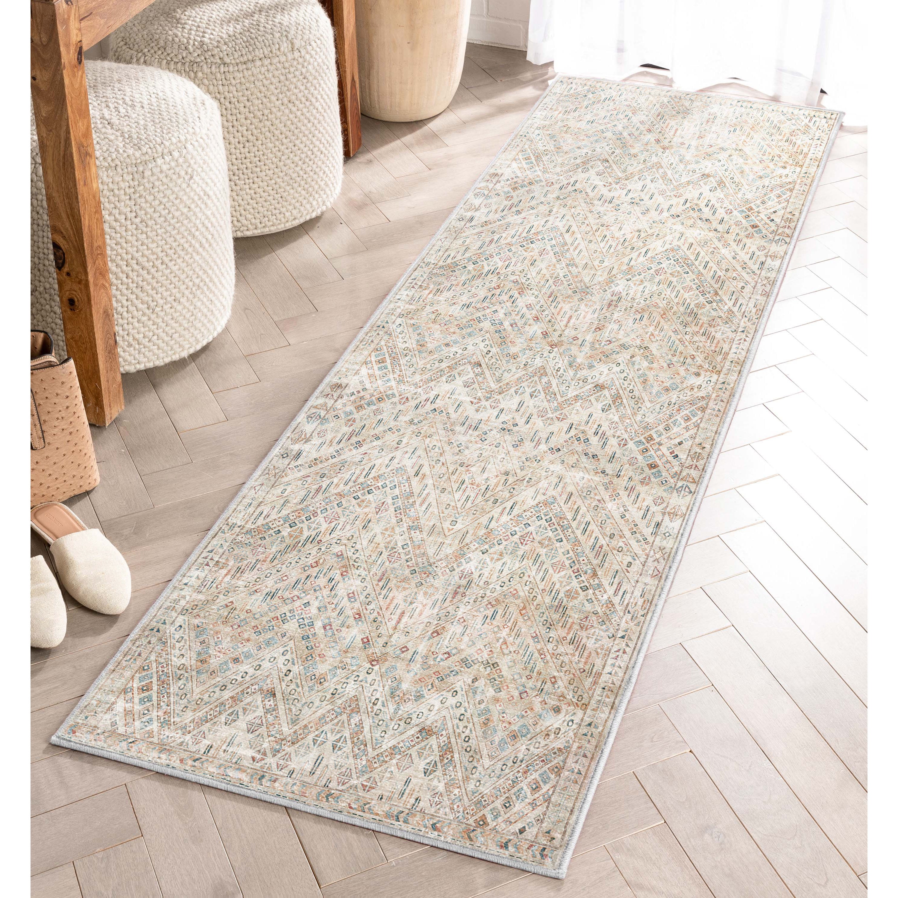 Well Woven Asha Anya Vintage Tribal Ivory 2'3" x 7'3" Runner Rug ...