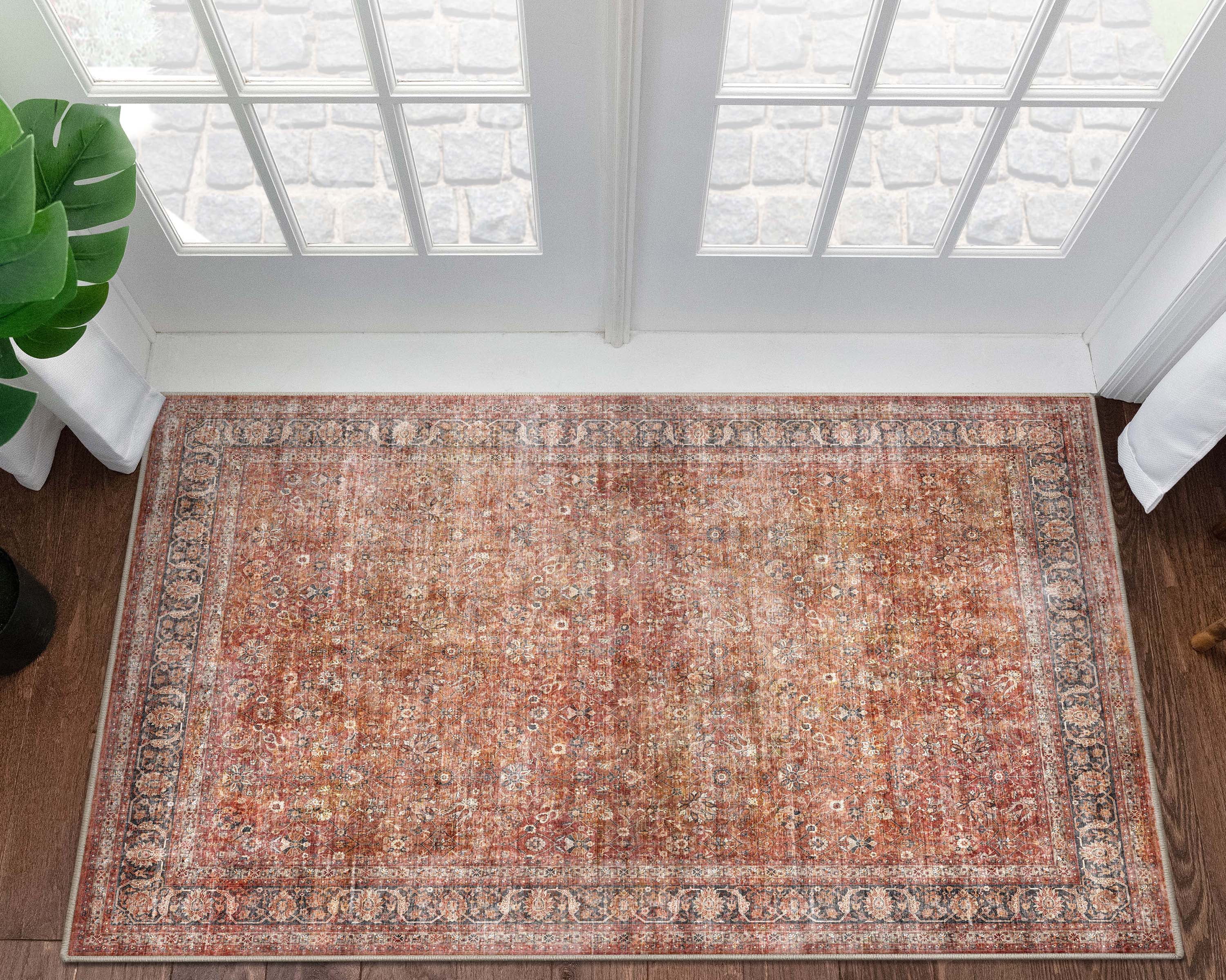 Well Woven Asha Delphine Vintage Persian Oriental Red 3'11" x 5'3" Flat ...