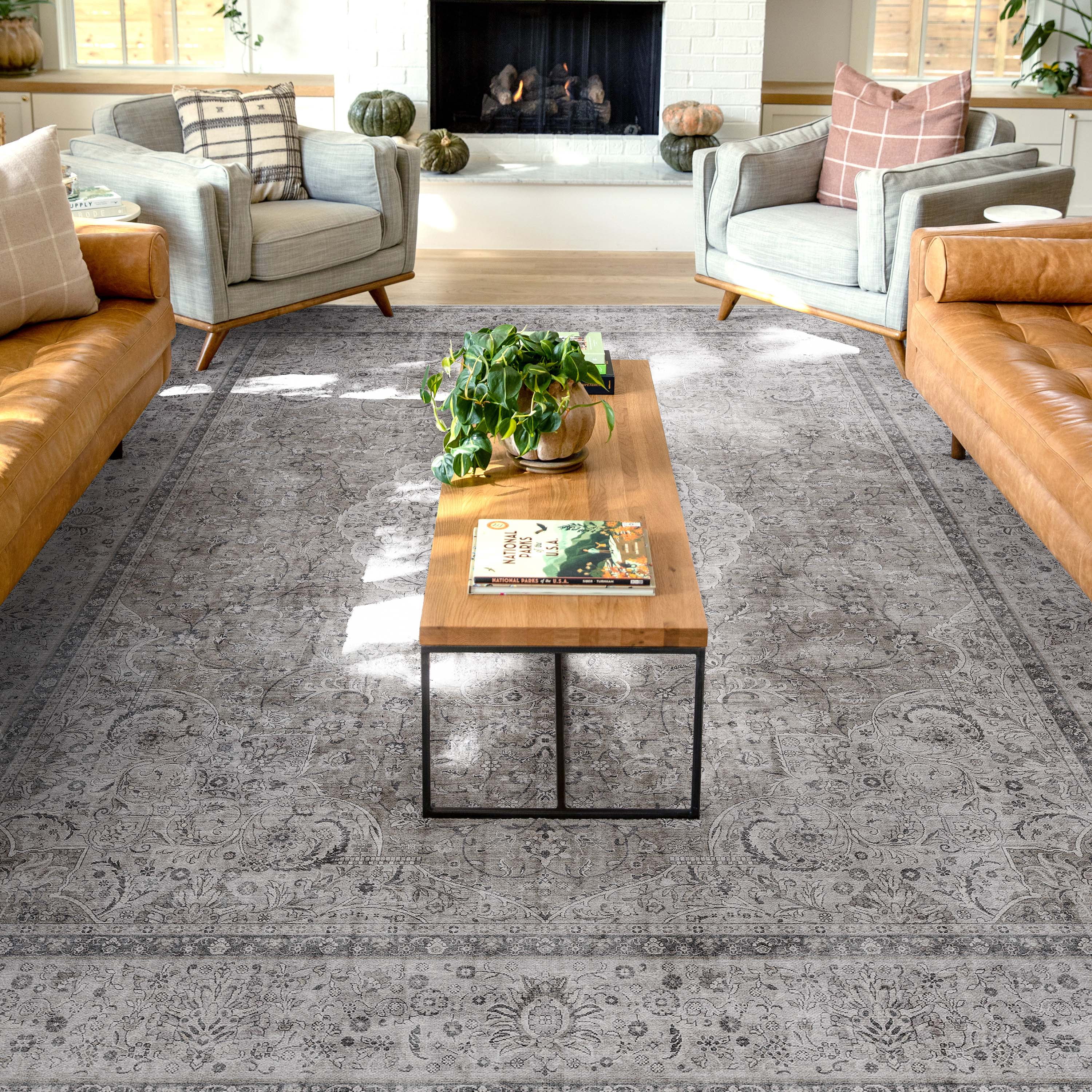 Well Woven Asha Odette Vintage Oriental Gray 9'10" x 13' Area Rug ...