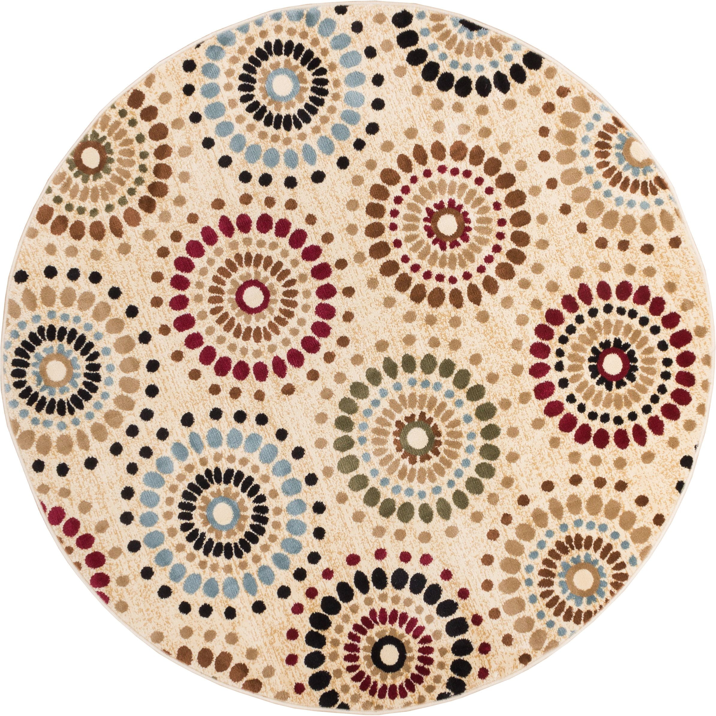 Well Woven Barclay Orchid Fields Modern Geometric Ivory 7'10" Round Rug ...