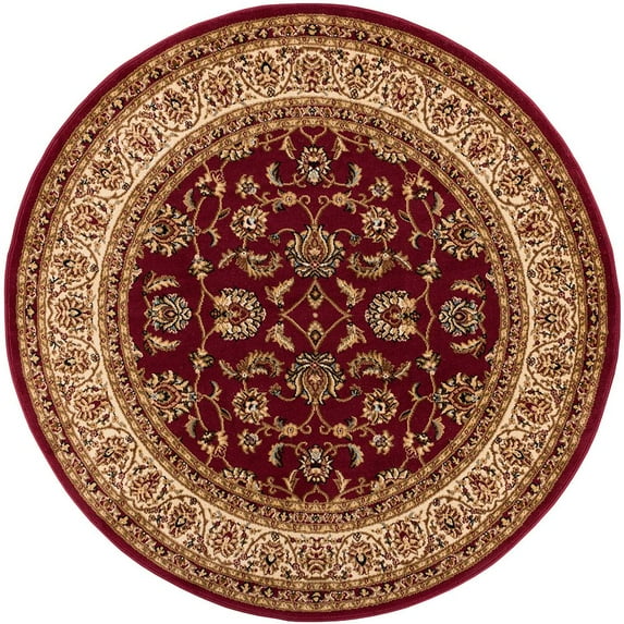 Well Woven Barclay Sarouk Traditional Oriental Panel Red 7'10" Round ...