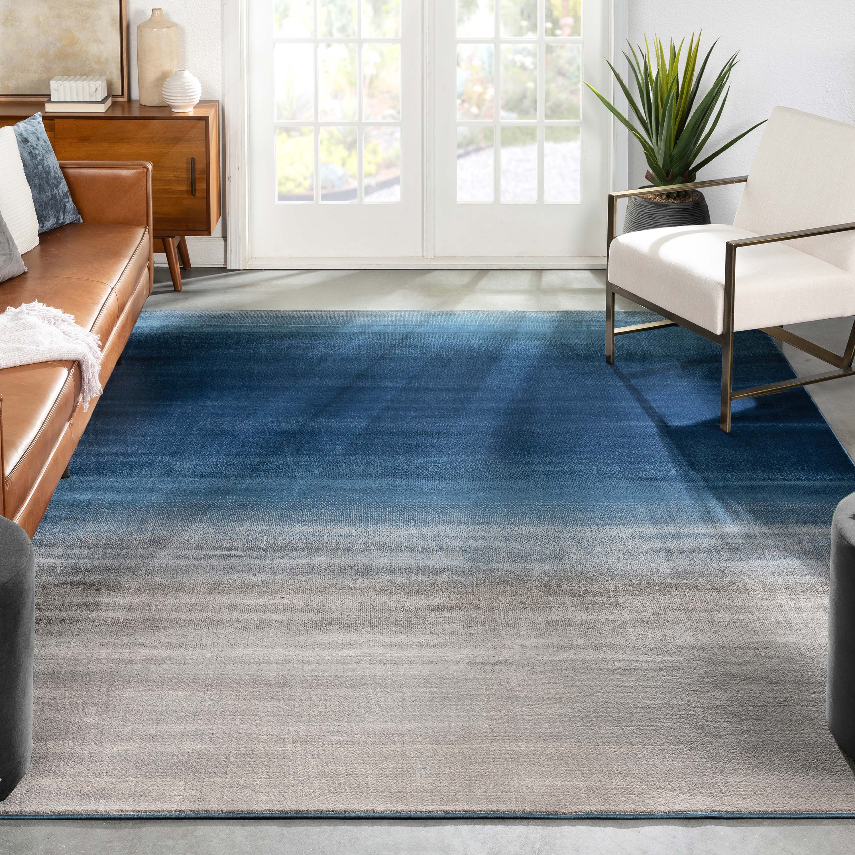 Well Woven Barclay Yaren Modern Abstract Blue 7'10" x 9'10" Area Rug ...
