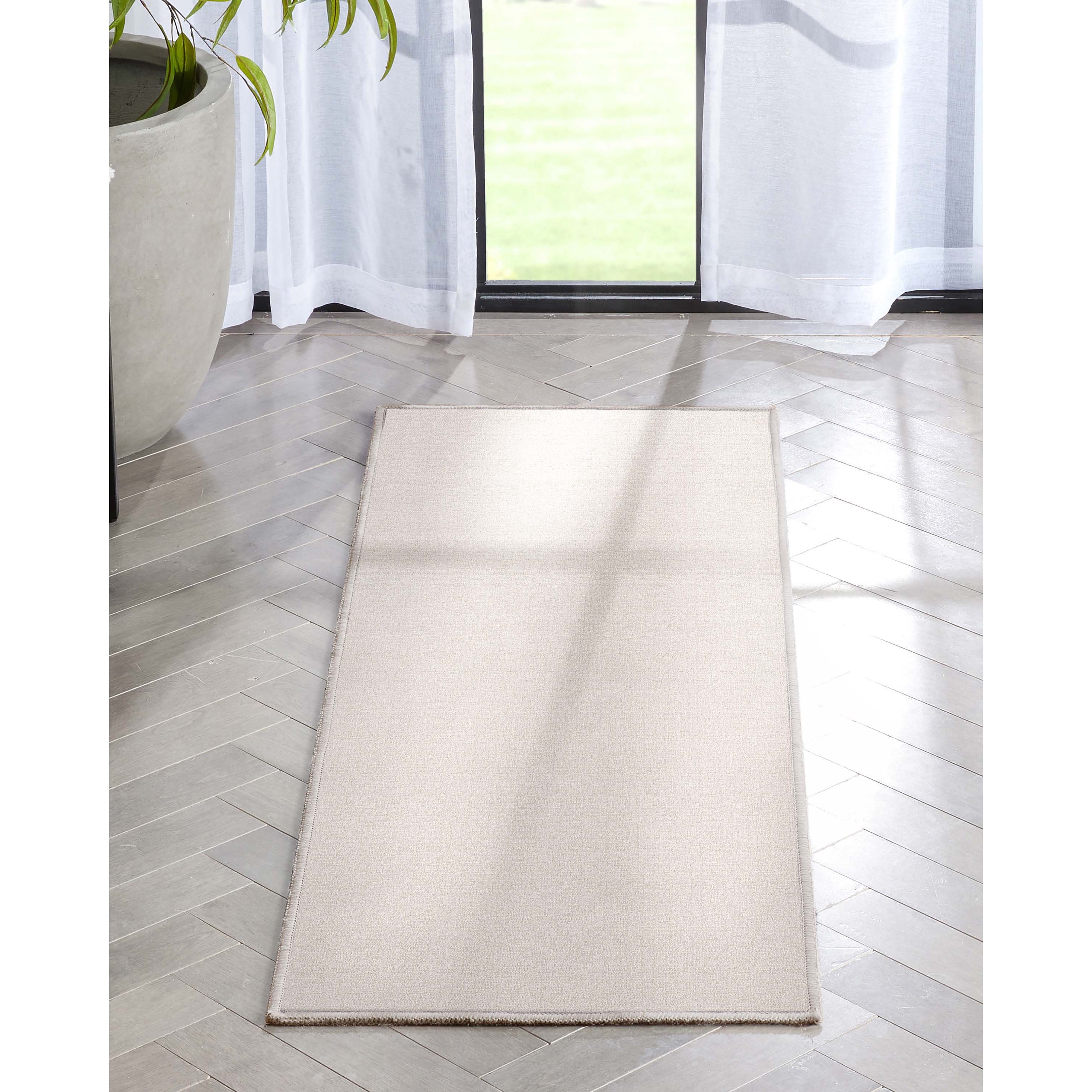 Well Woven Beige Solid Color 2' x 5' Runner Rug Contemporary Flat Weave ...