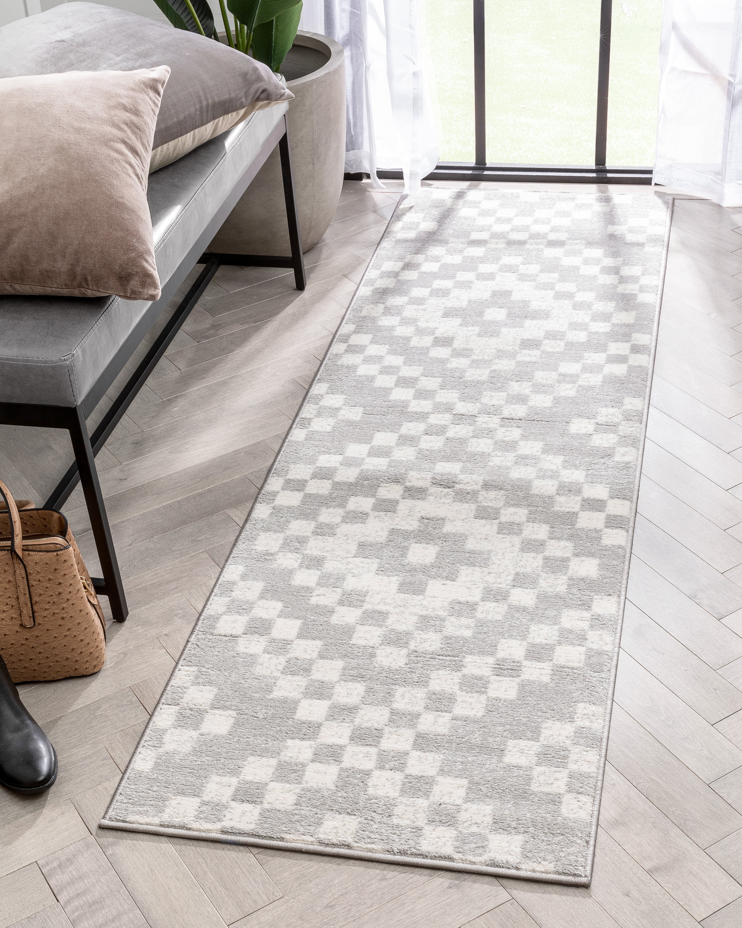 Well Woven Bernet Ivory Tribal Diamond Medallion Soft High-Lo Pile ...