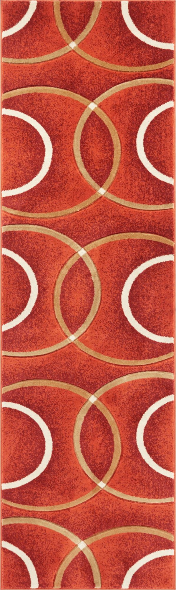 Well Woven Brooklyn Chester 2'7" x 9'10" Runner Modern Geometric Orange ...