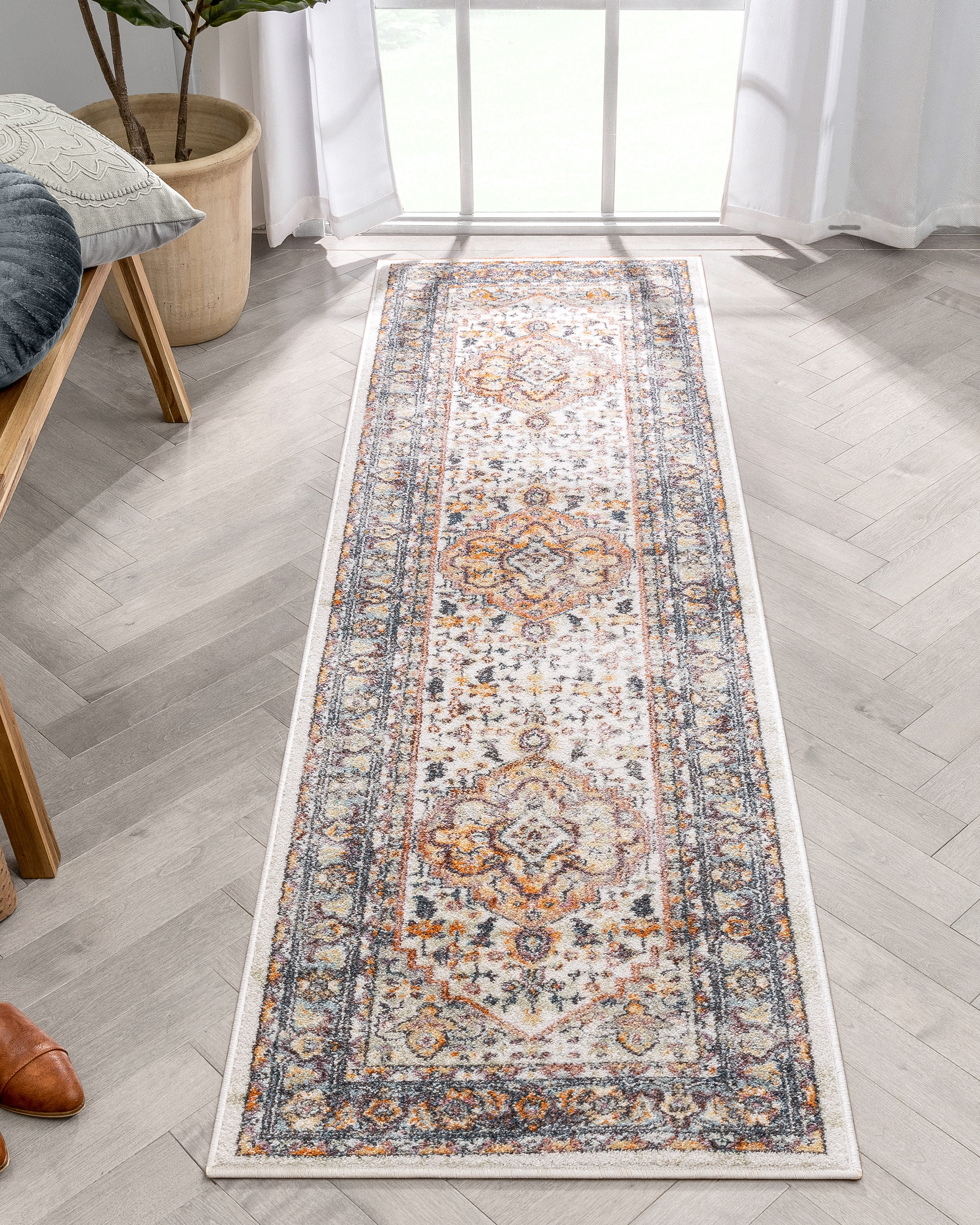 Well Woven Boho Tribal Runner Rug, 3x10 (2'7" x 9'10"), Ivory ...