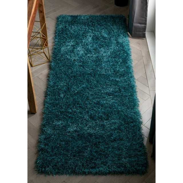 Well Woven Chie Teal Blue & Black Kuki Collection Ultra Soft Two-Tone ...