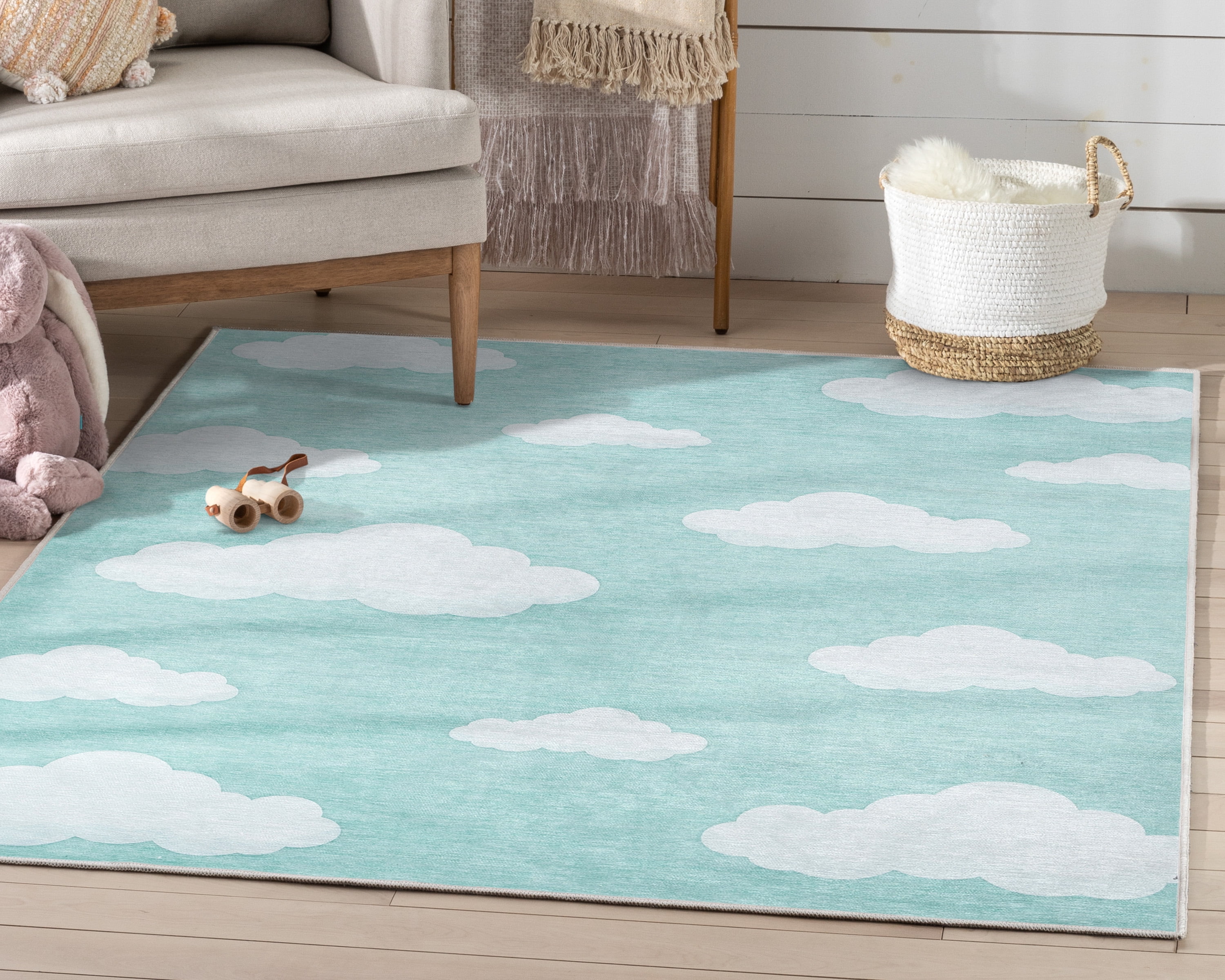 Well Woven Clouds Rug Green 3'3" x 5' Apollo Kids Collection - Walmart.com