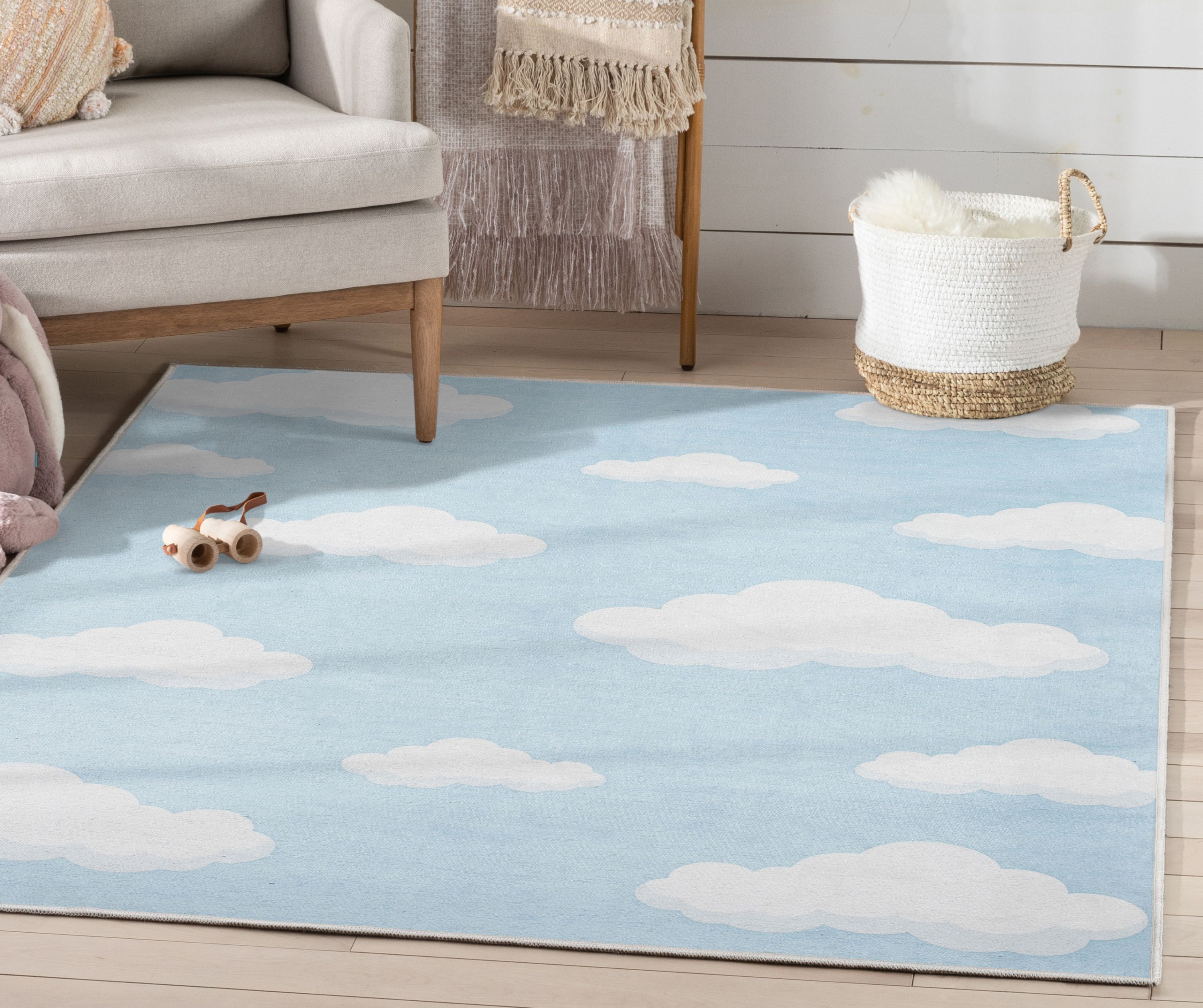 Well Woven Clouds Rug Light Blue 3'3" x 5' Apollo Kids Collection ...