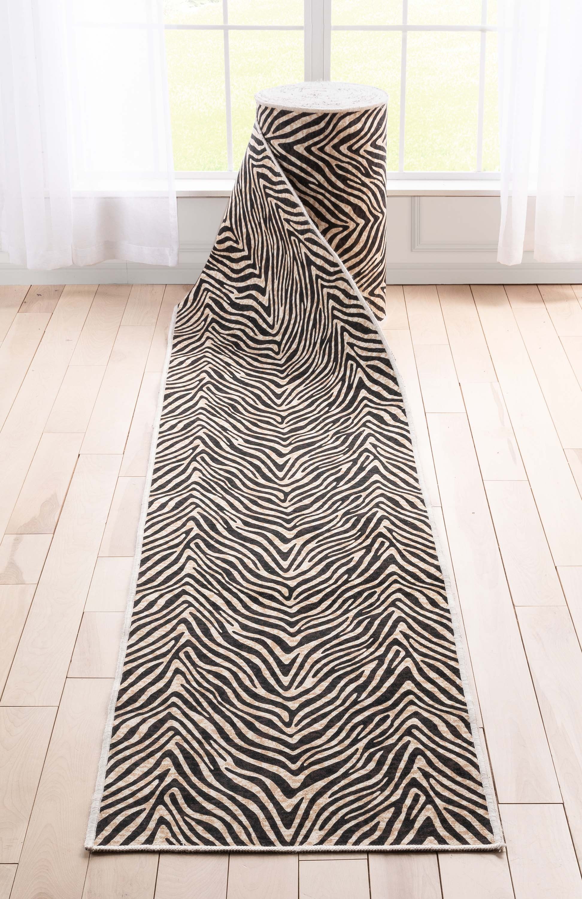 Well Woven Custom Size Runner - 27" x 11' Runner - Zebra Stripe Brown ...
