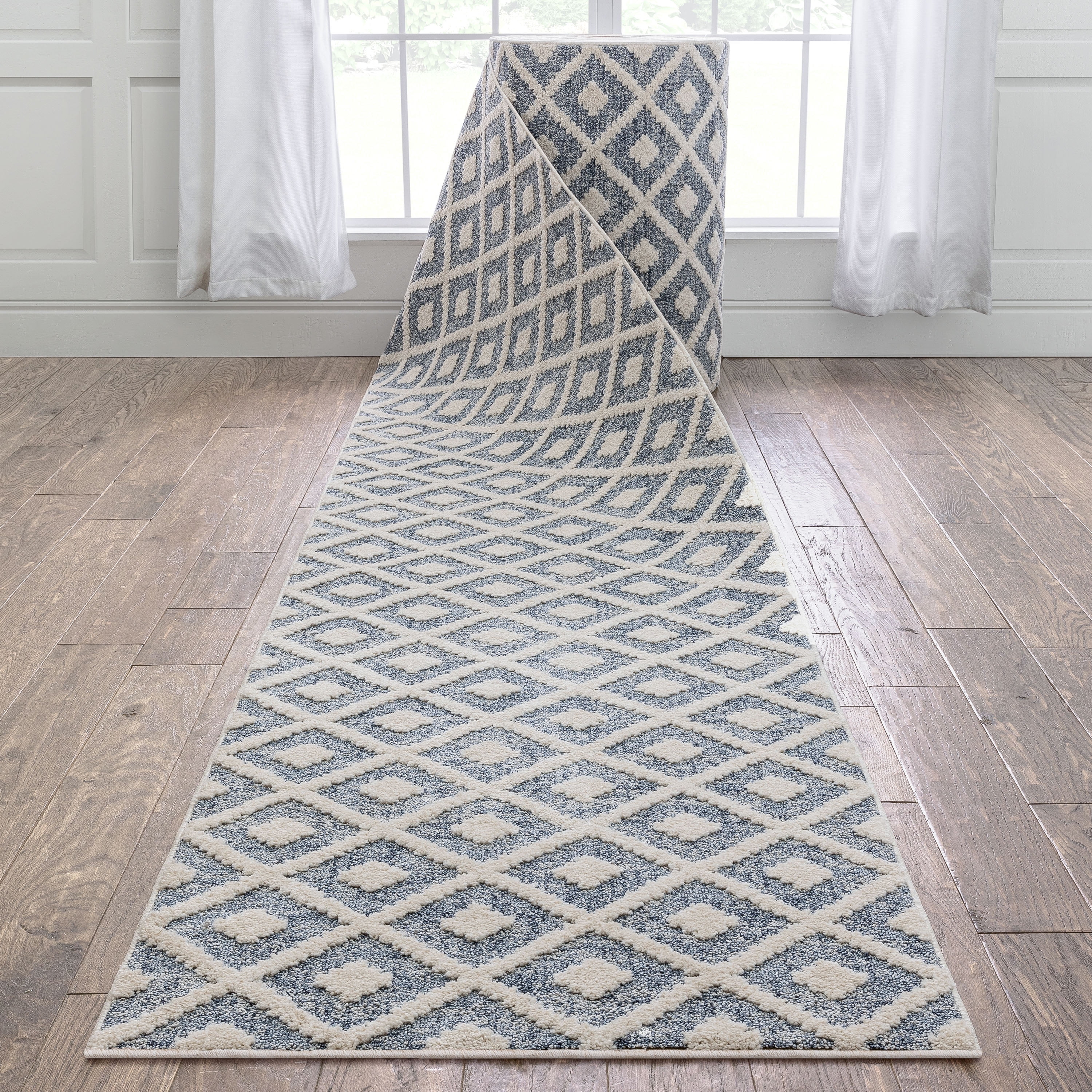 Well Woven Custom Size Runner - Choose Your Length - Ainsley Blue ...