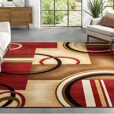 Free Shipping! Well Woven Barclay Geometric Rustic Area Rugs, Red ...