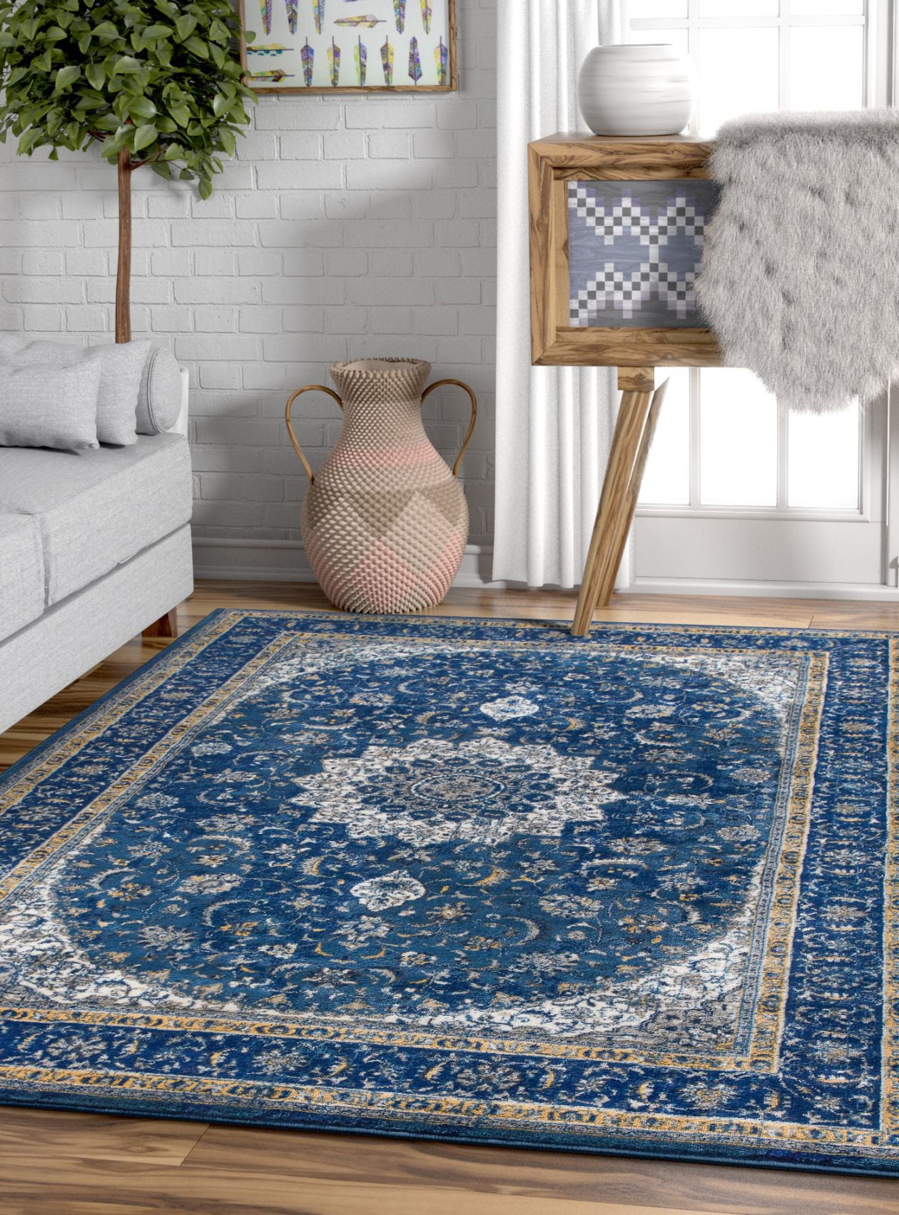 Well Woven Djemila Medallion Blue Vintage Persian Floral Oriental 4x6 ...