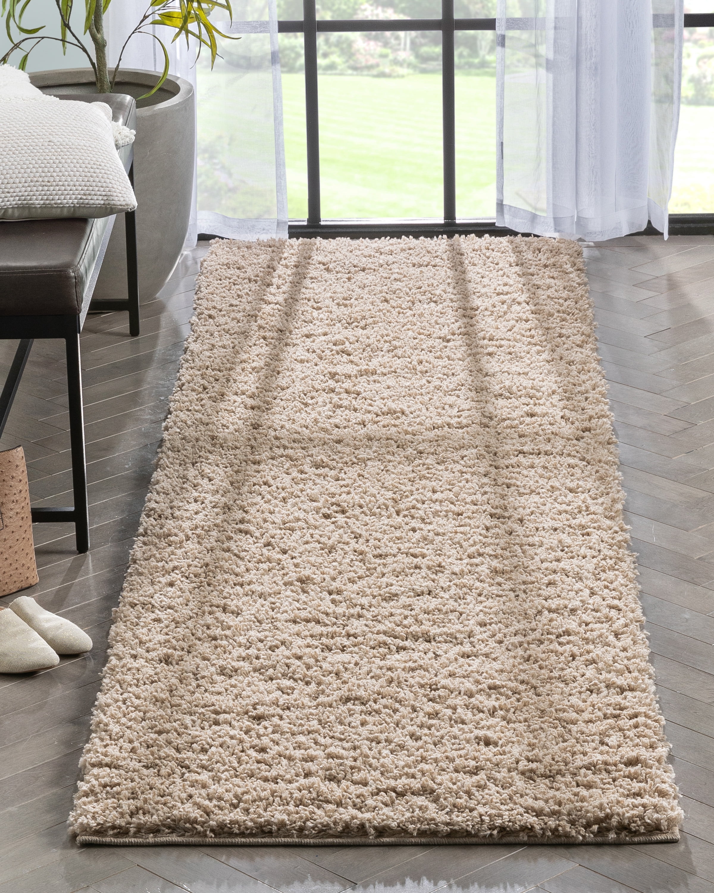 Well Woven Elle Basics Emerson Shag Runner Rug, 2'7" x 9'6", Beige ...