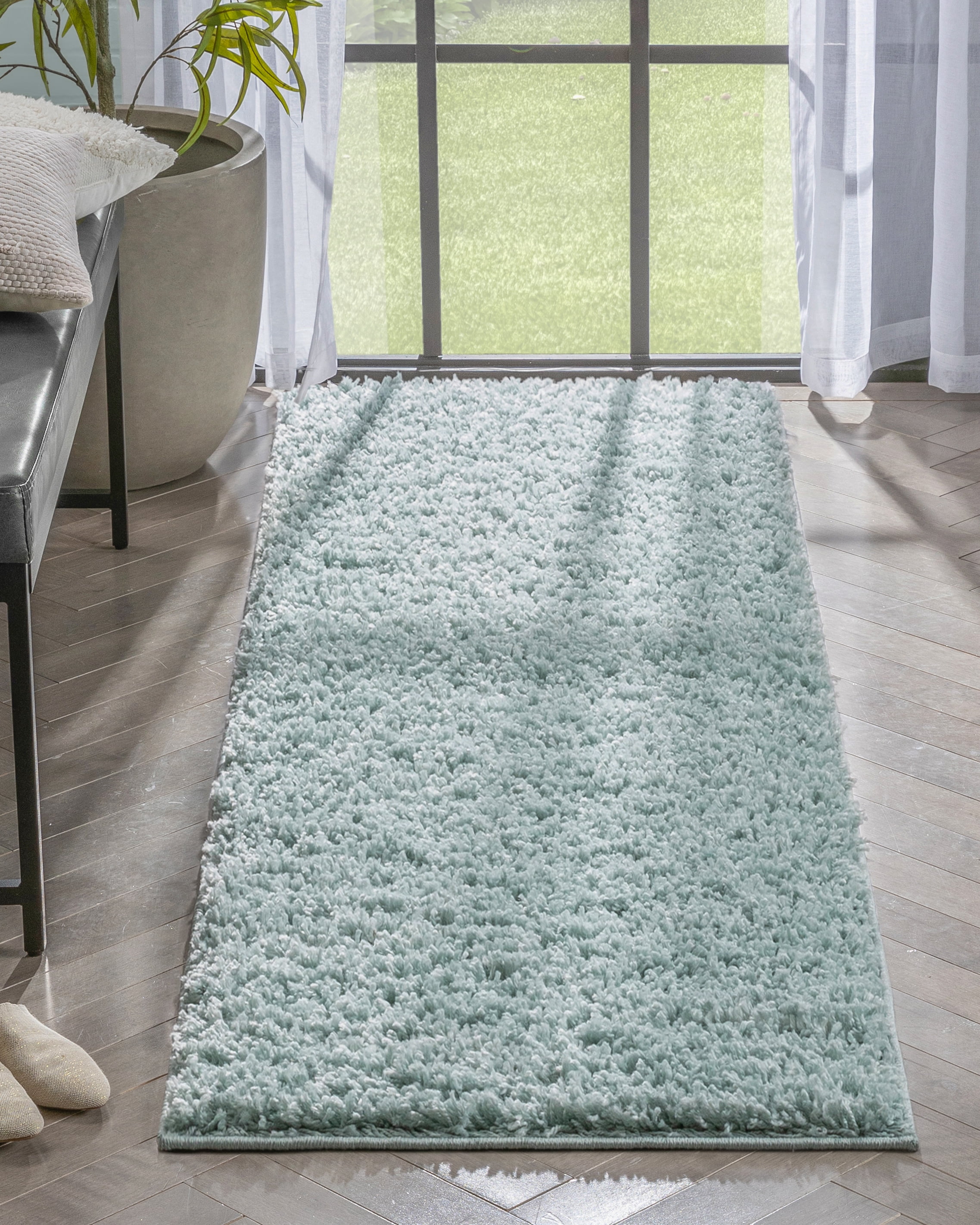 Well Woven Elle Basics | Emerson Shag Seafoam Green | Textured Runner ...