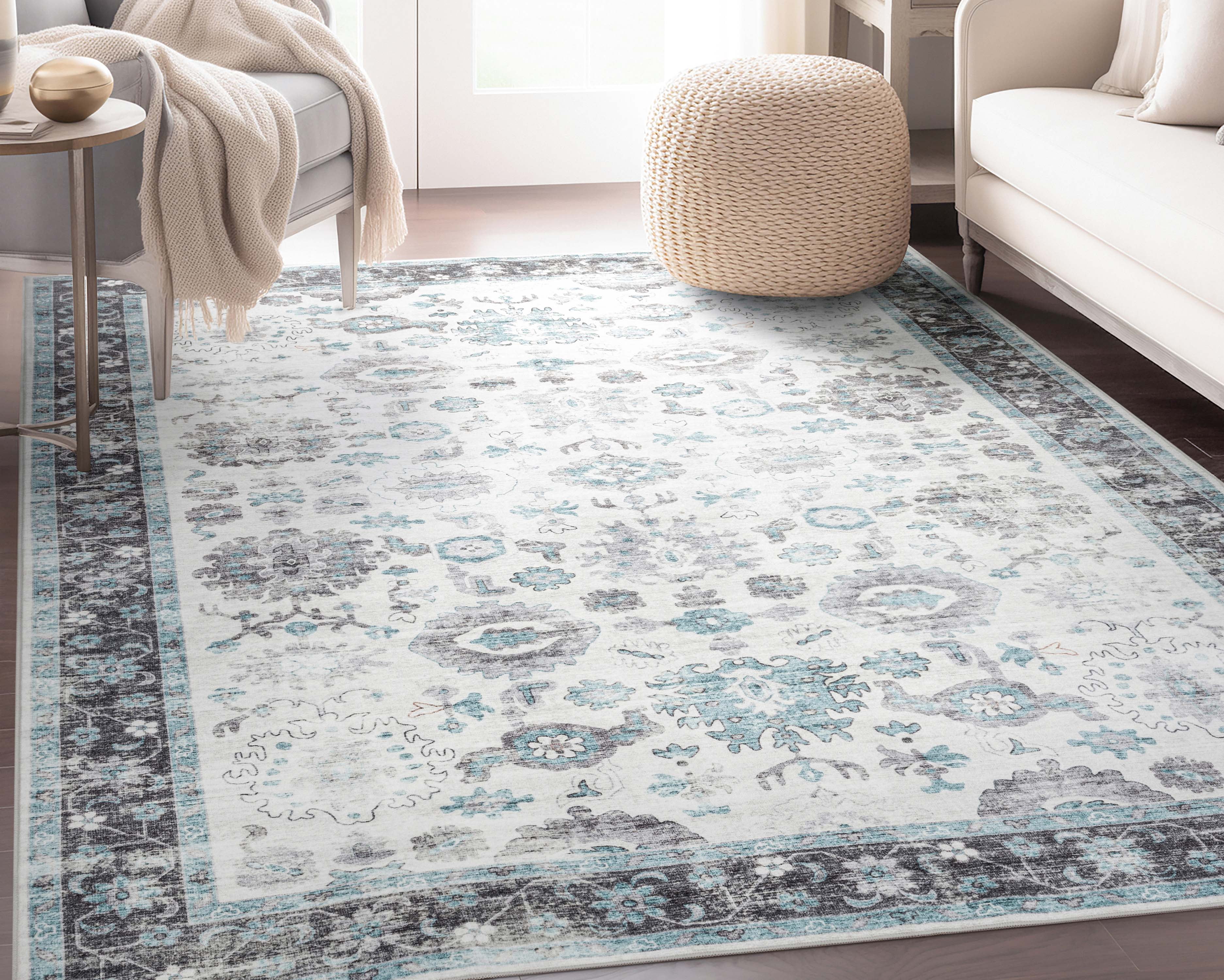 Well Woven Elle Basics Gala Vintage Oriental Botanical Border Ivory 9 ...