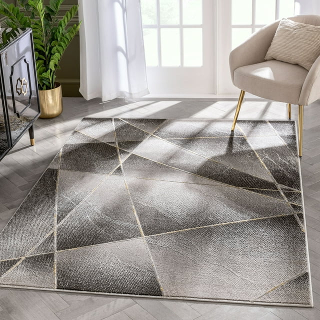 Well Woven Fairmont Arthur Geometric Marble Pattern Grey Glam Textured ...