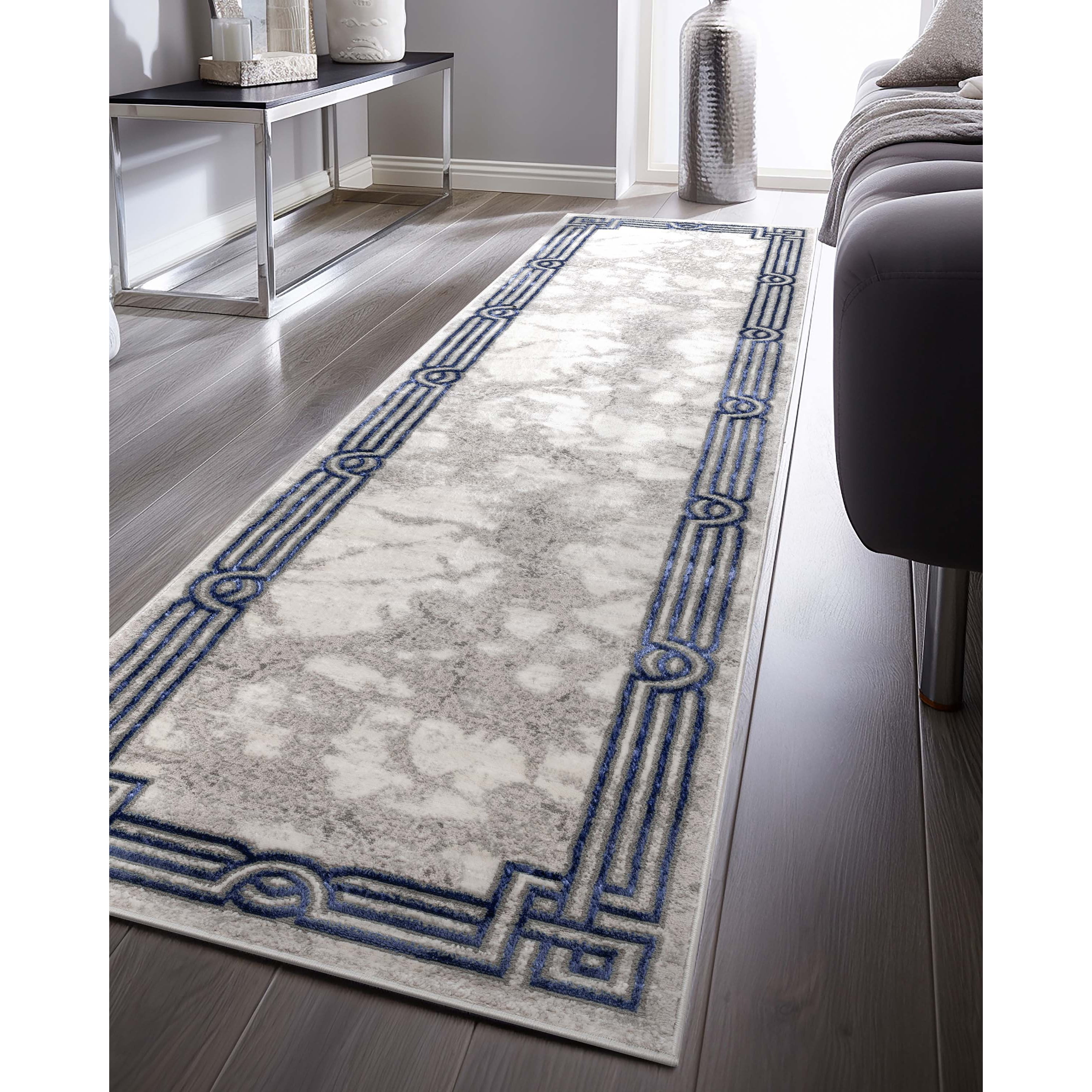 Well Woven Fairmont Huntington Modern Abstract Marble Pattern Blue 2'7 ...