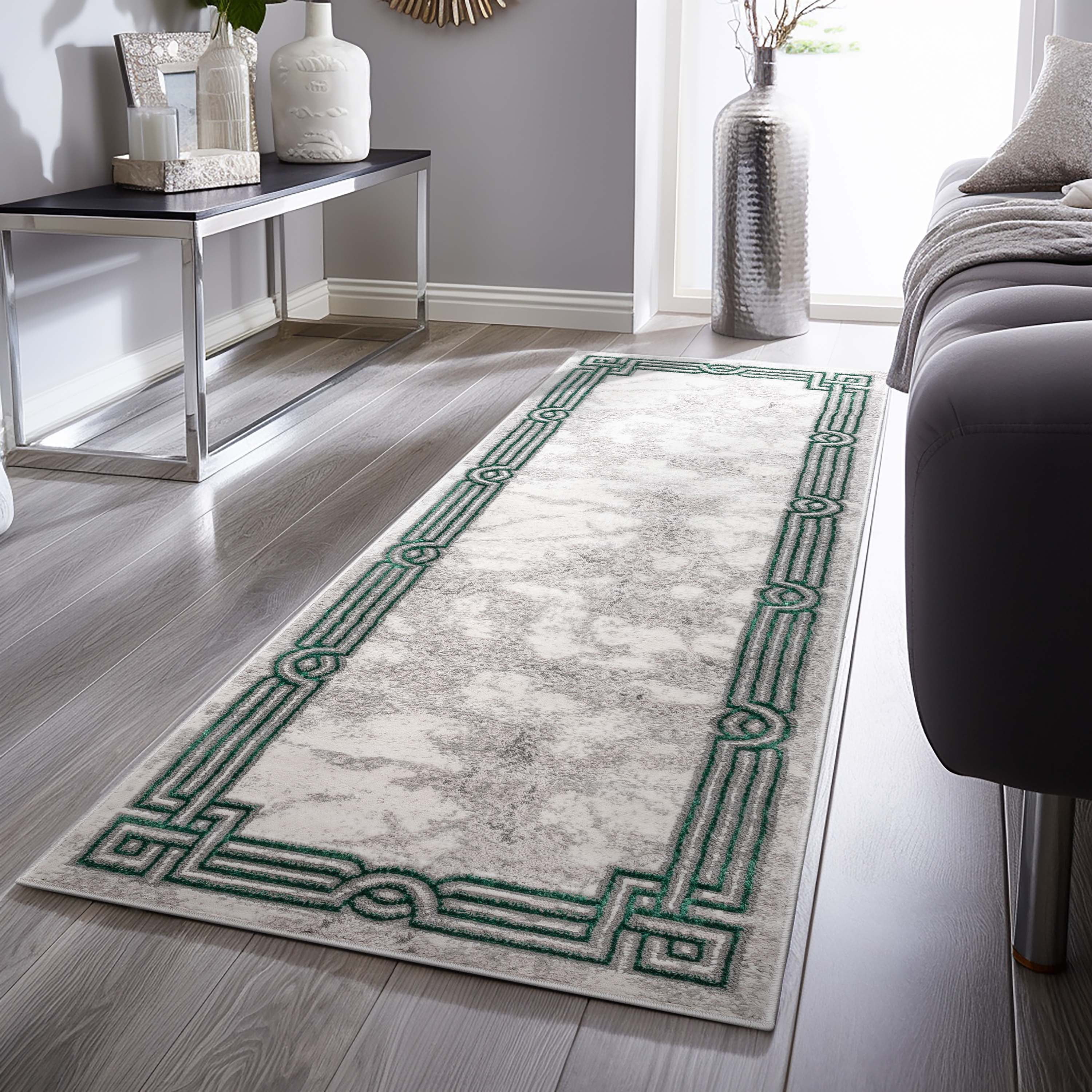 Free Shipping! Well Woven Fairmont Green Runner Rug 23 x 73 Modern ...