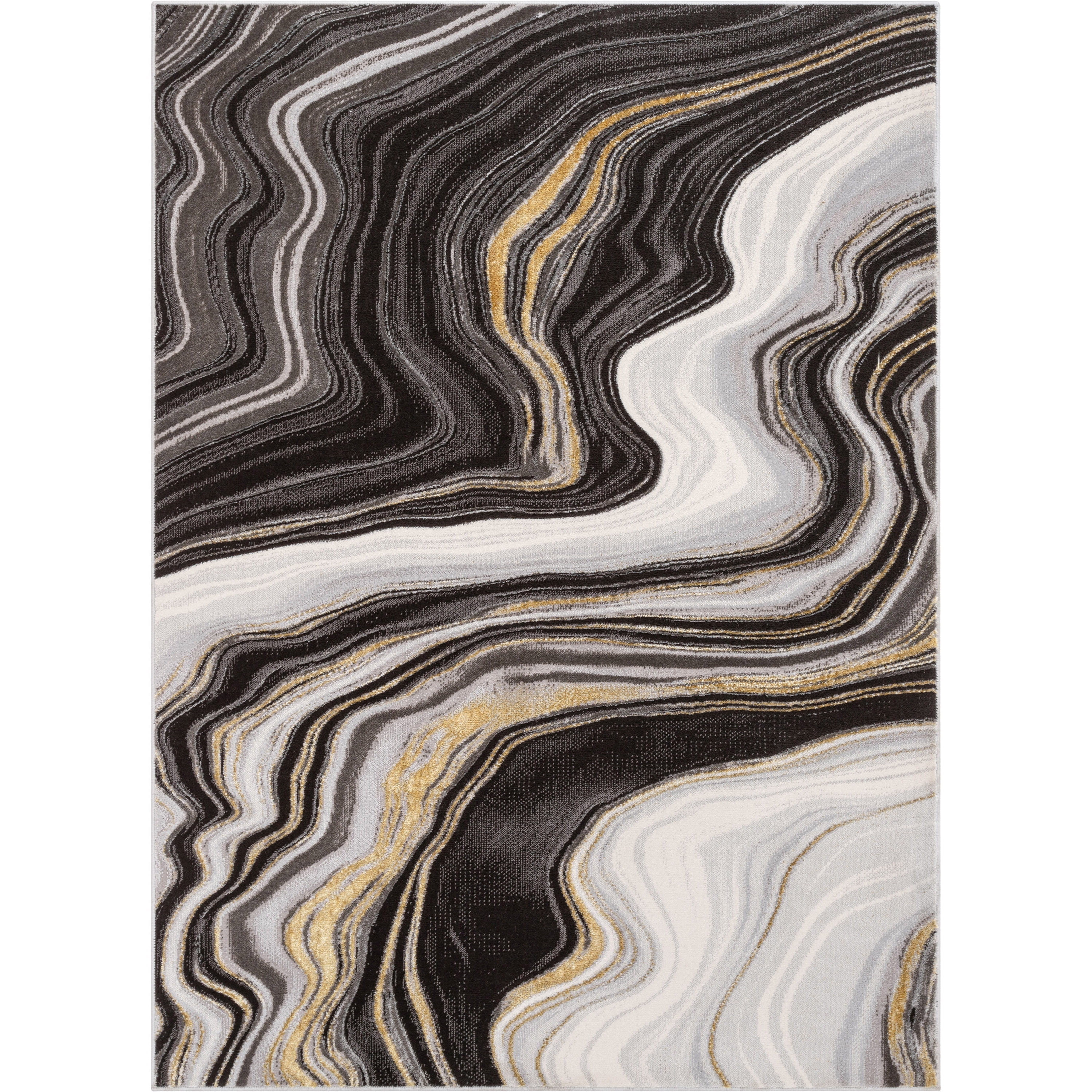 Well Woven Fairmont Warren Glam Abstract Striped Marble Pattern Grey 2 ...