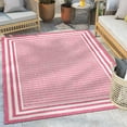 Well Woven Fallon Frankie Modern Stripes Fuschia 5'3" x 7'3" Hi-Lo ...
