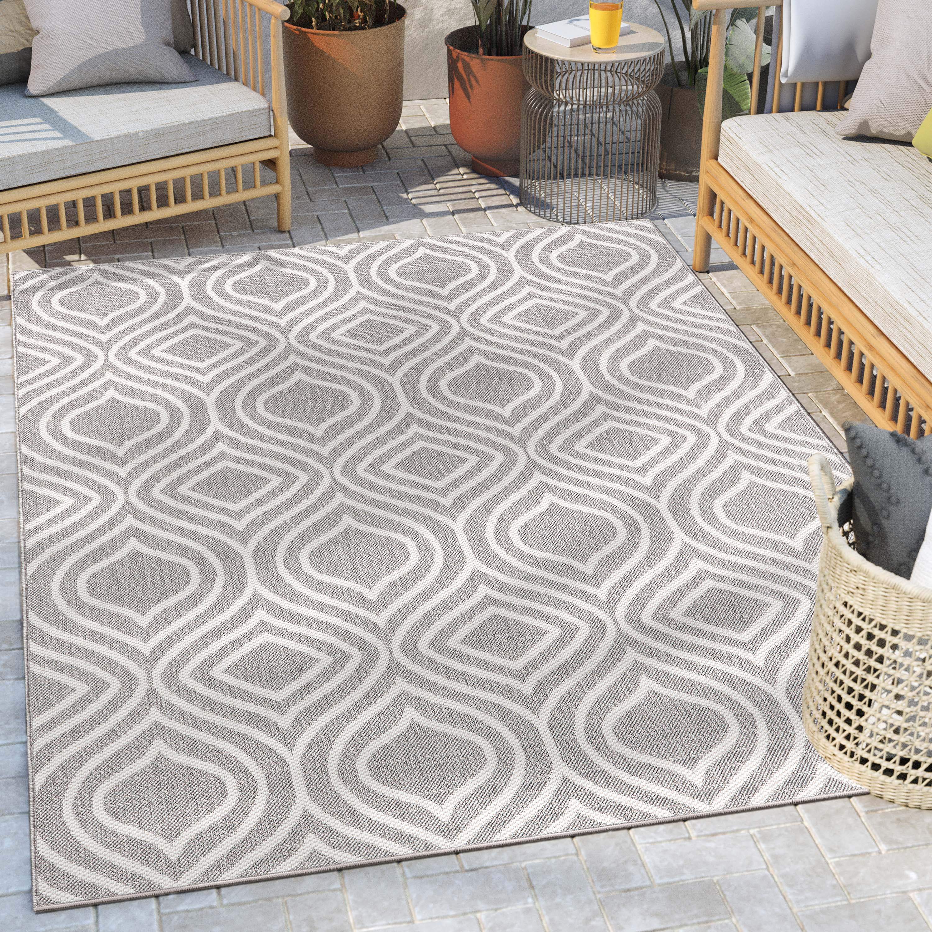 Well Woven Fallon Ludo Modern Tribal Grey 2'7" x 9'10" Runner Hi-Lo ...