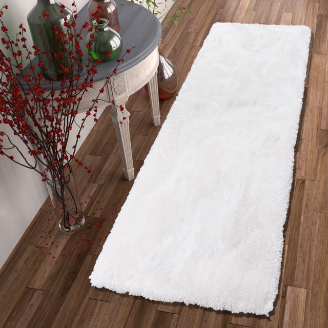 Well Woven Feather Liza Shag White Runner Rug - Walmart.com
