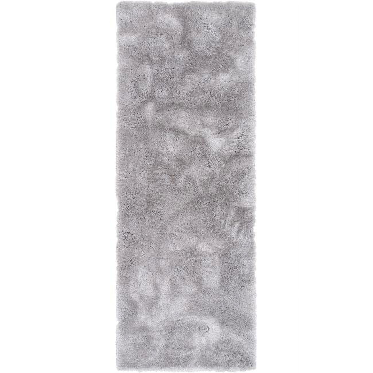 Well Woven Feather Liza Silver Modern Shag Solid Runner Rug - 2 ft. 7 ...