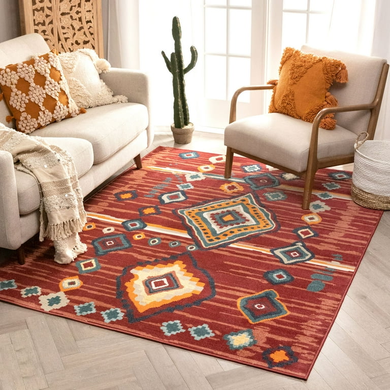 Red Patterned Rug Living Room | Cabinets Matttroy