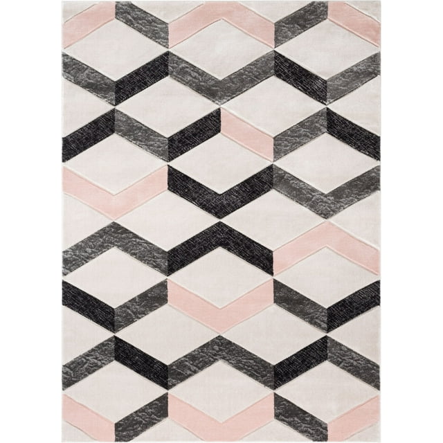 Well Woven Good Vibes Millie Modern Geometric Blush Pink 7'10" x 9'10 ...