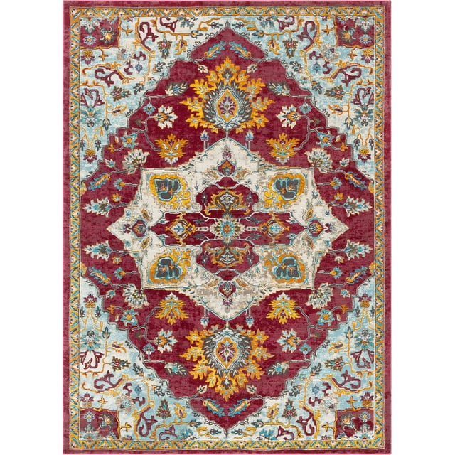 Well Woven Hannah Red Vintage Medallion Design Area Rug 8x10 (7'10" x 9 ...