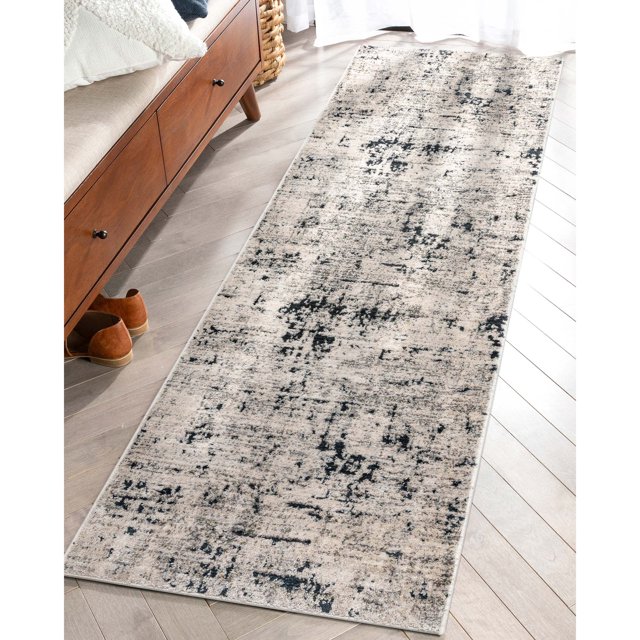 Well Woven Abstract Grey Navy Distressed Modern 2' x 7' Runner Rug ...