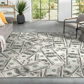 Dollar Bill Rugs for Home Decor in Multiple Sizes and Styles