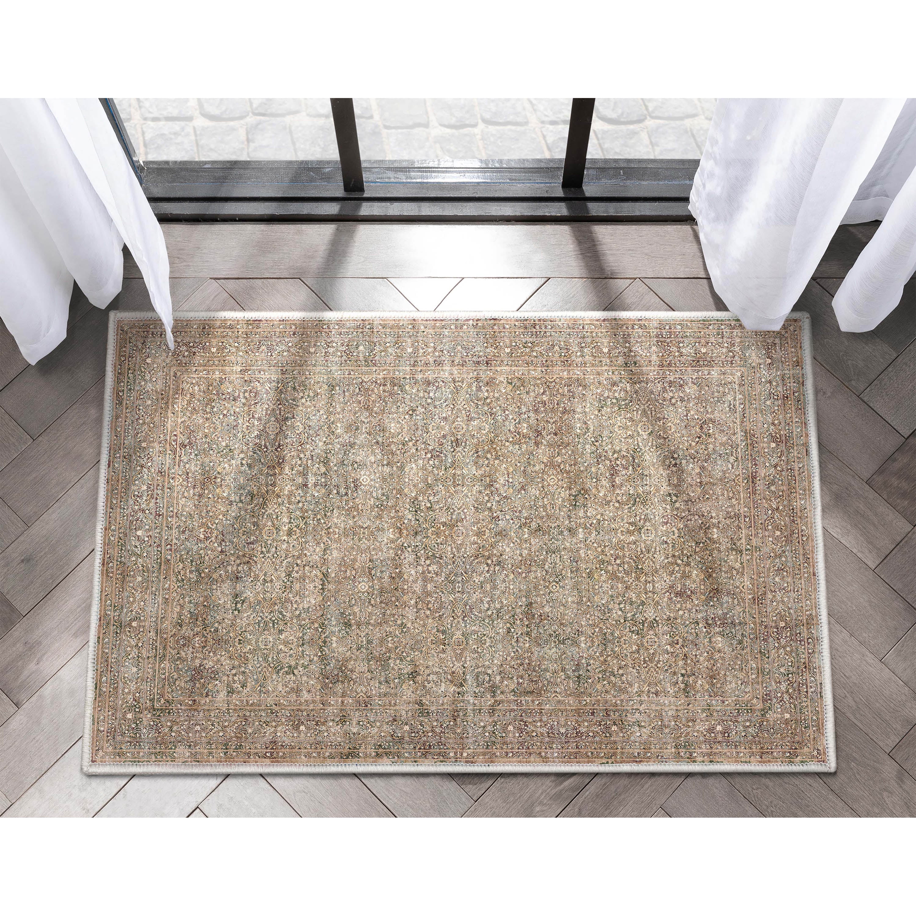 Well Woven Juliette Flatweave Oriental 2' x 3' Area Rug Beige - Walmart.com