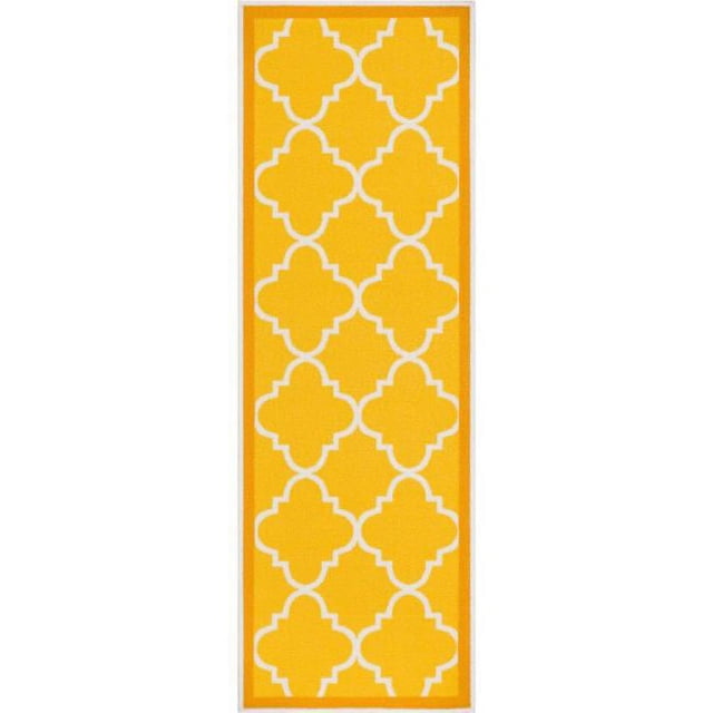 Well Woven Kings Court Brooklyn Trellis Modern Gold Machine Washable ...