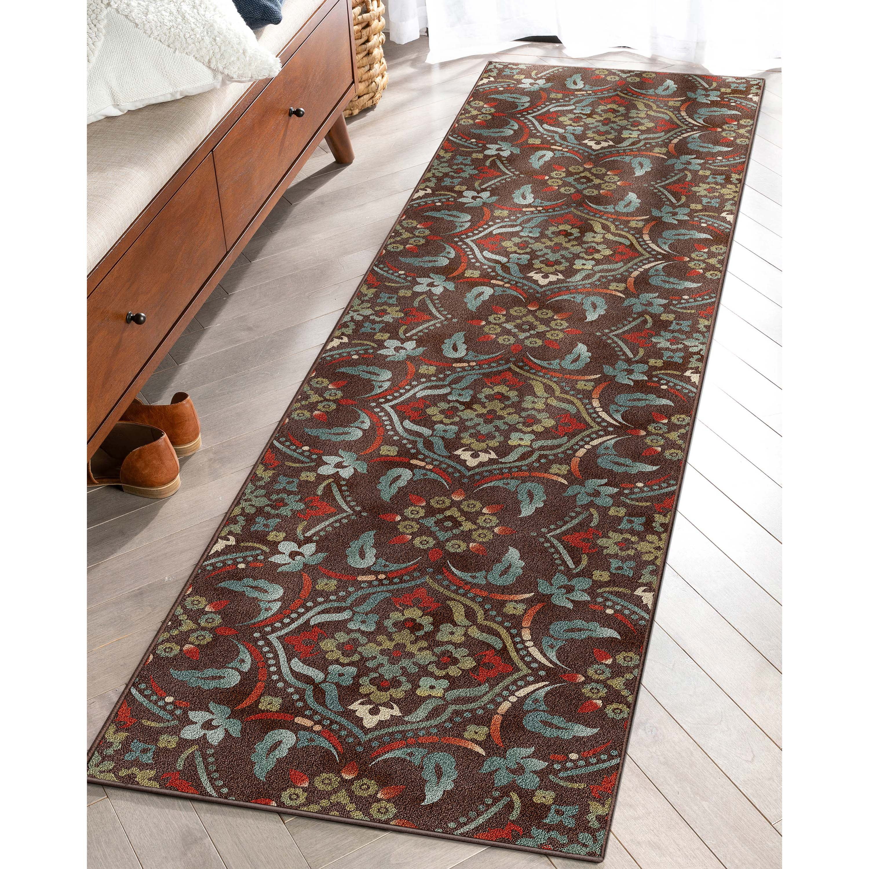Well Woven Kings Court Florence Brown Traditional Modern Floral Brown 2 ...