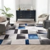 Allstar Blue Shaggy Area Rug with 3D Light Blue Wavy Design ...