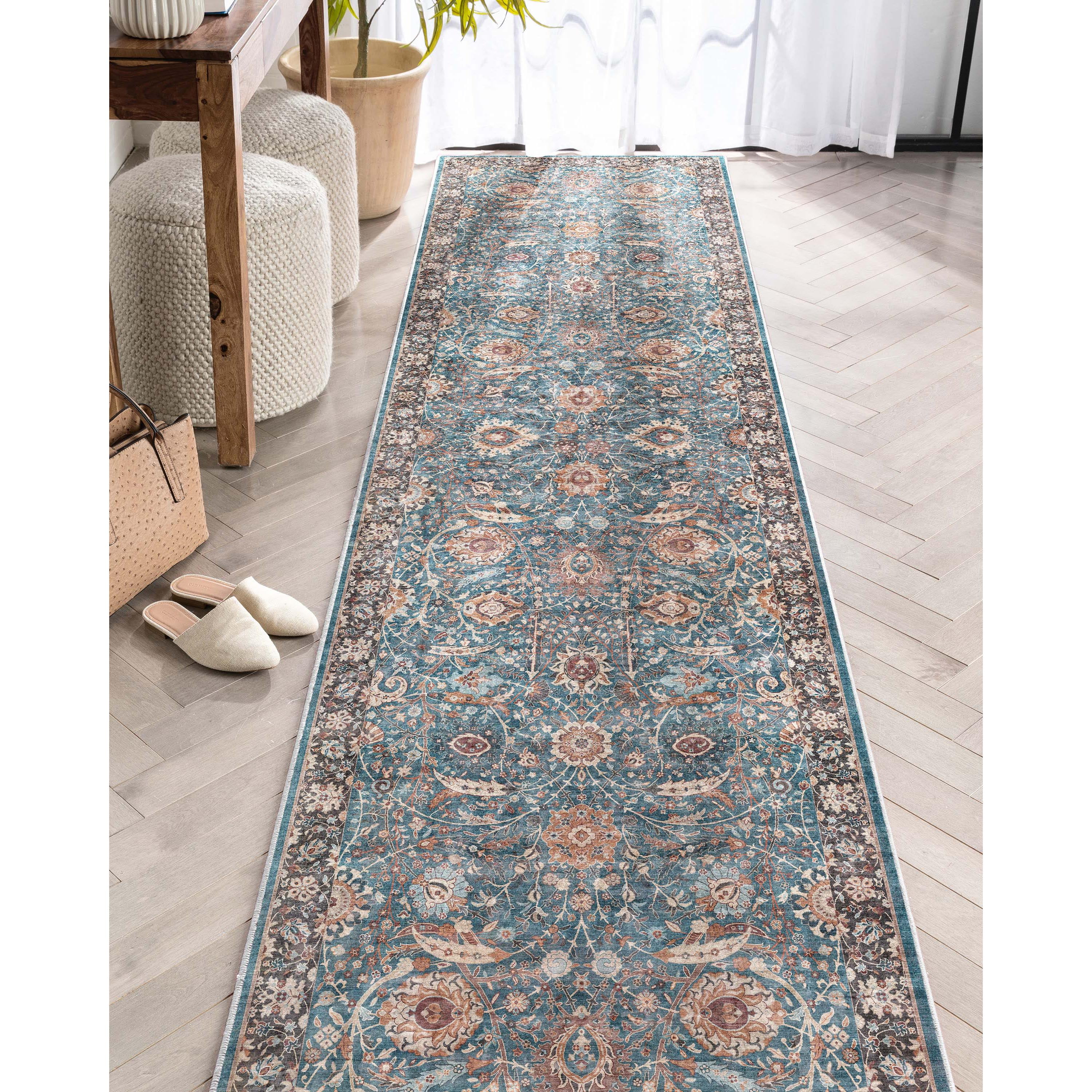 Well Woven Liana Flatweave Persian Floral 2'3" x 9'4" Runner Runner Rug ...