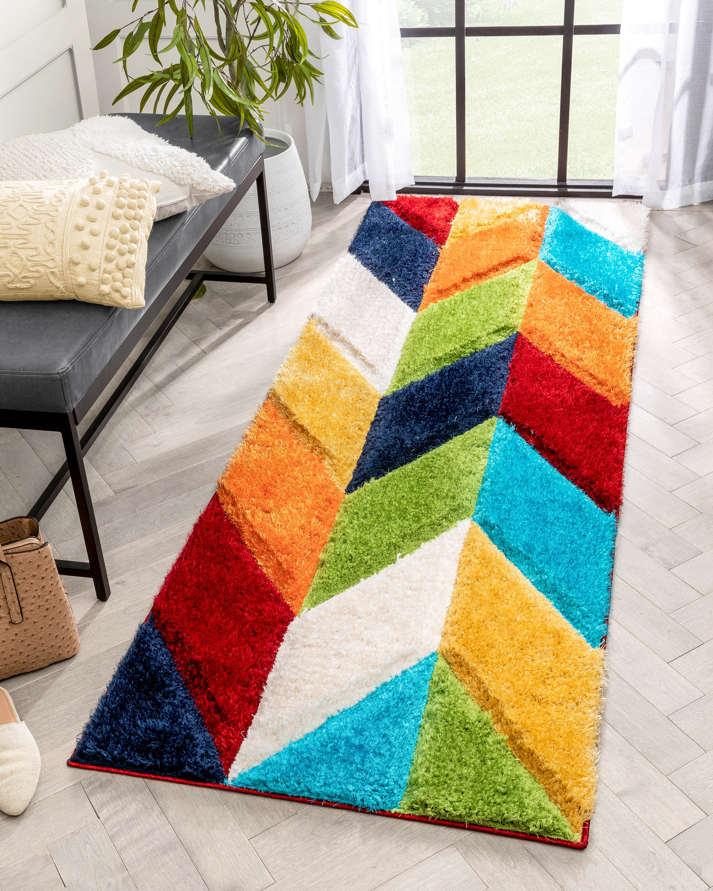 Well Woven Lolly Mika Retro Zig-Zag Pattern Multi 2'7" x 7'3" Runner 3D ...