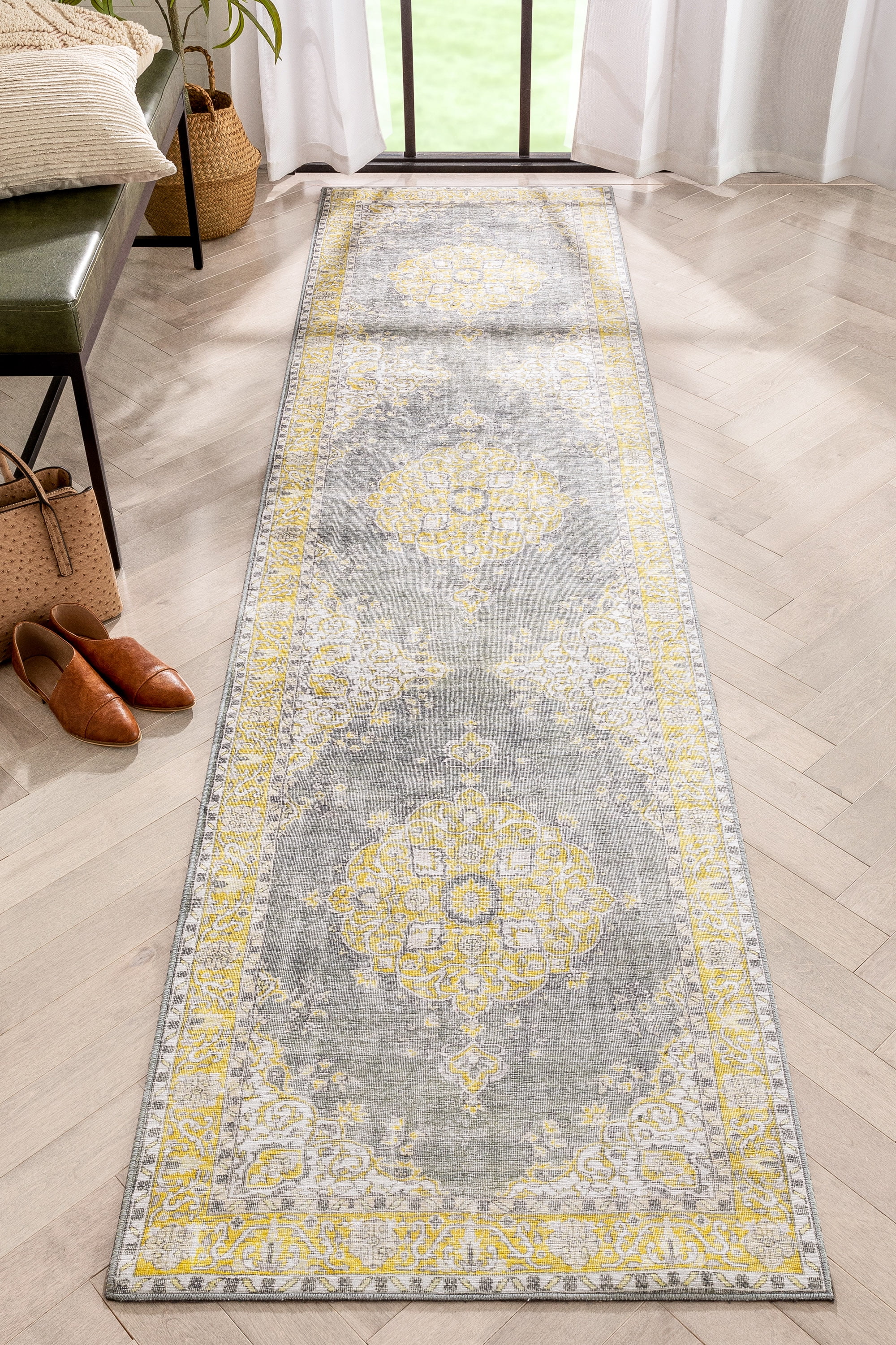 Well Woven Machine Washable Nile Tarifa Yellow Vintage Bohemian ...