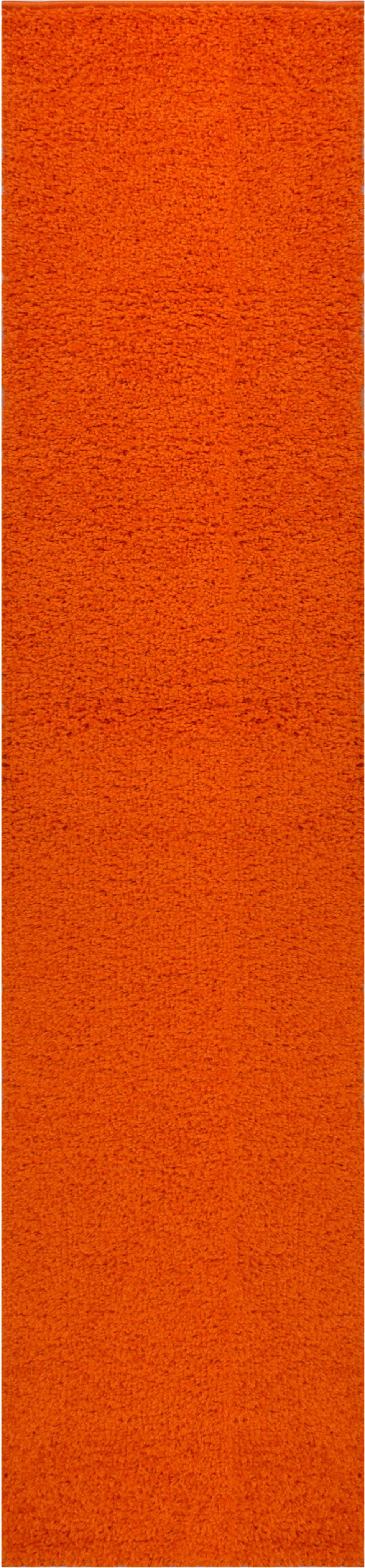 Well Woven Madison Shag Plain Modern Solid Orange Thick Shag 2' x 7'3 ...
