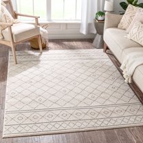 Well Woven Tessa Ivory Moroccan Shag Diamond Trellis Pattern Area Rug ...