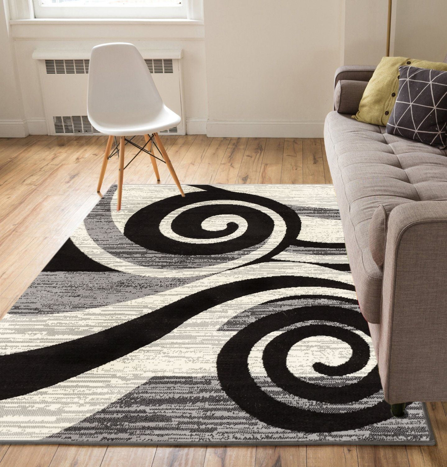 Well Woven Miami Maple Waves Modern Grey Area Rug - Walmart.com